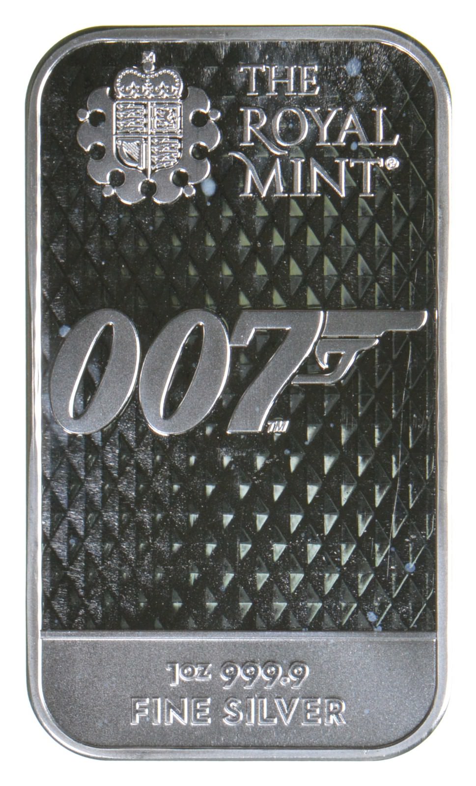 1 OZ 9999 SILVER BAR JAMES BOND 007 DIAMONDS ARE FOREVER THE ROYAL MINT ...
