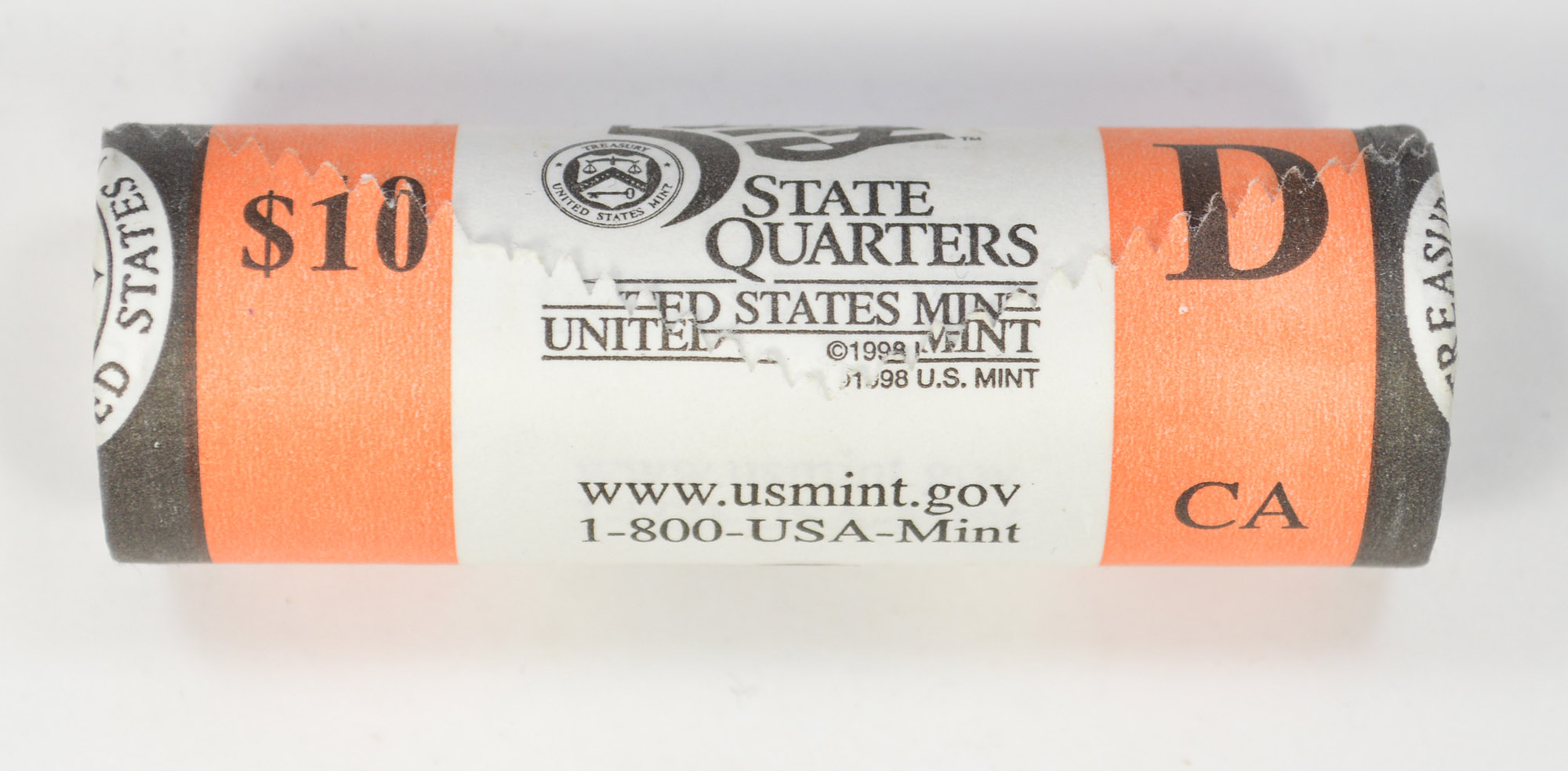 $10 Face Original Roll of California 2005-D Quarters Choice BU ...