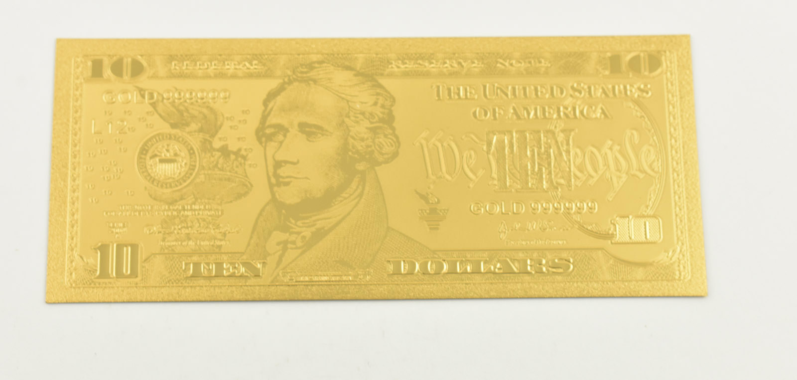 $10 Federal Reserve Note - 24K Gold Bank Note - Rare | Property Room