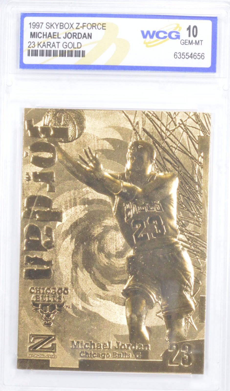 10 GEM MT 1997 Skybox Z-Force Michael Jordan - 23KT GOLD CARD - Graded WCG | Property Room