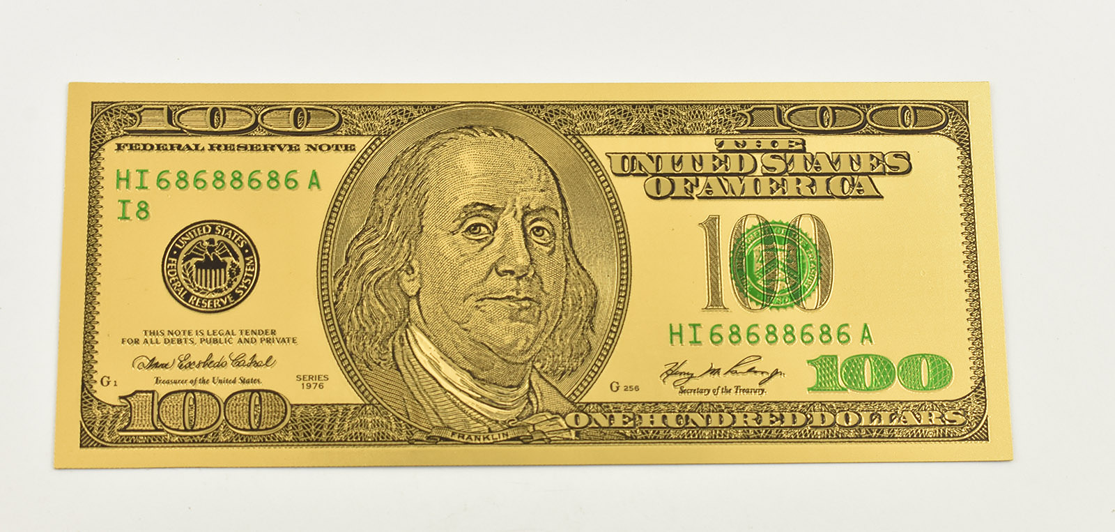 $100 Federal Reserve Note - 22K Gold Bank Note - Rare | Property Room