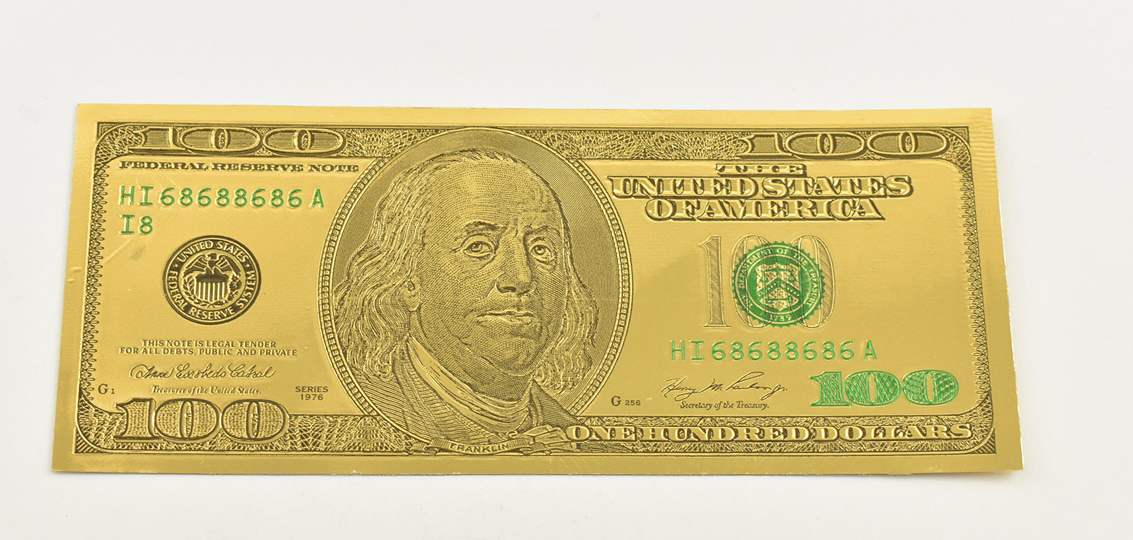 $100 Federal Reserve Note - 22K Gold Bank Note - Rare | Property Room