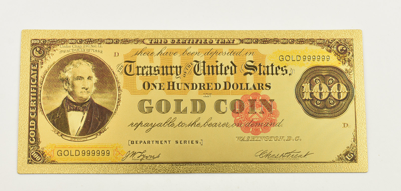$100 U.S. Gold Certificate - 24K Gold Bank Note - Rare | Property Room