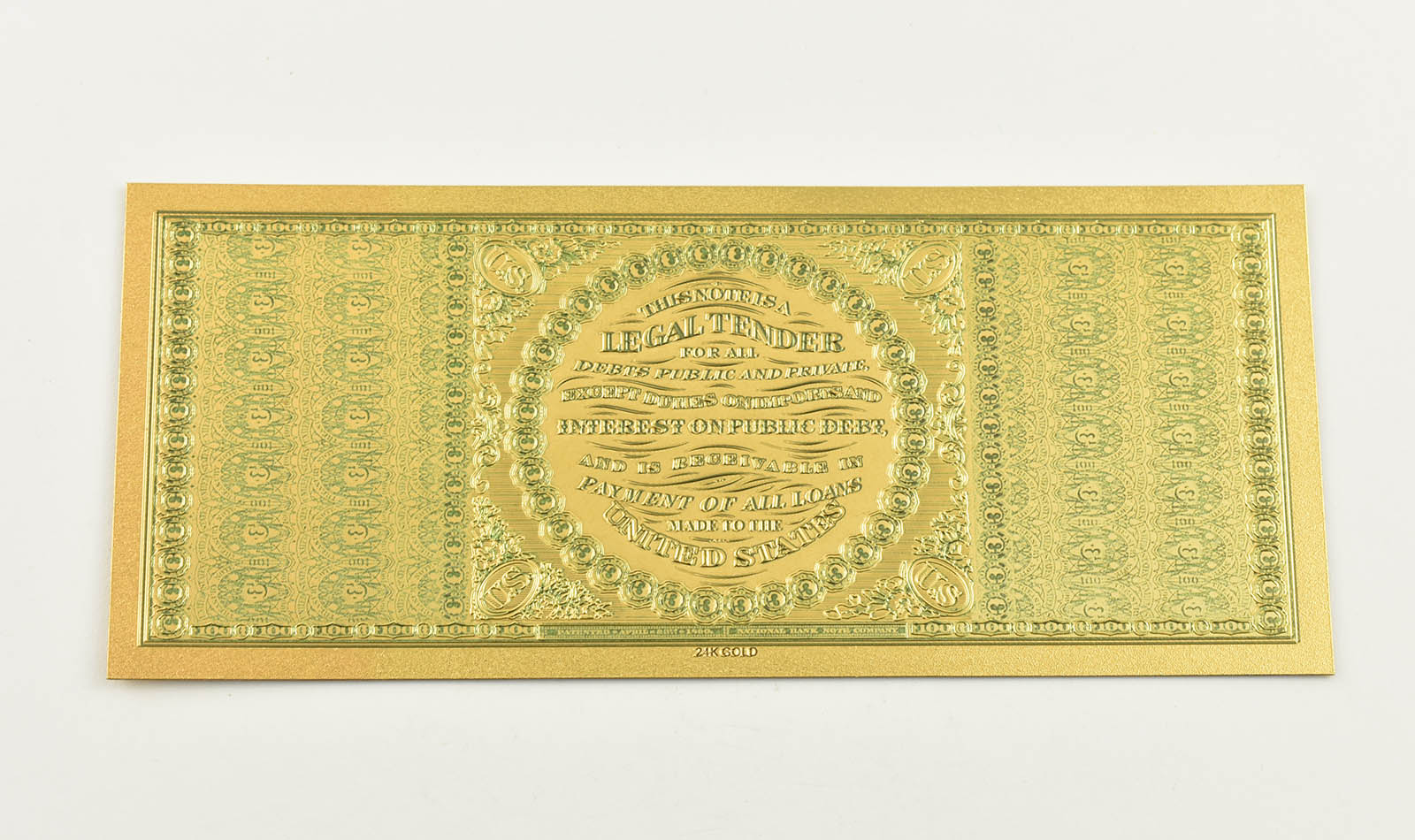 $100 Washington Legal Tender - 24K Gold Bank Note - Rare | Property Room