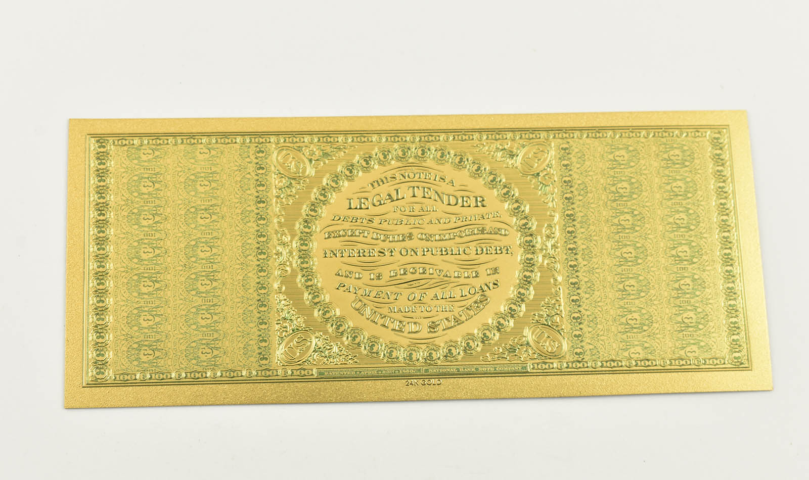 $100 Washington Legal Tender - 24K Gold Bank Note - Rare | Property Room