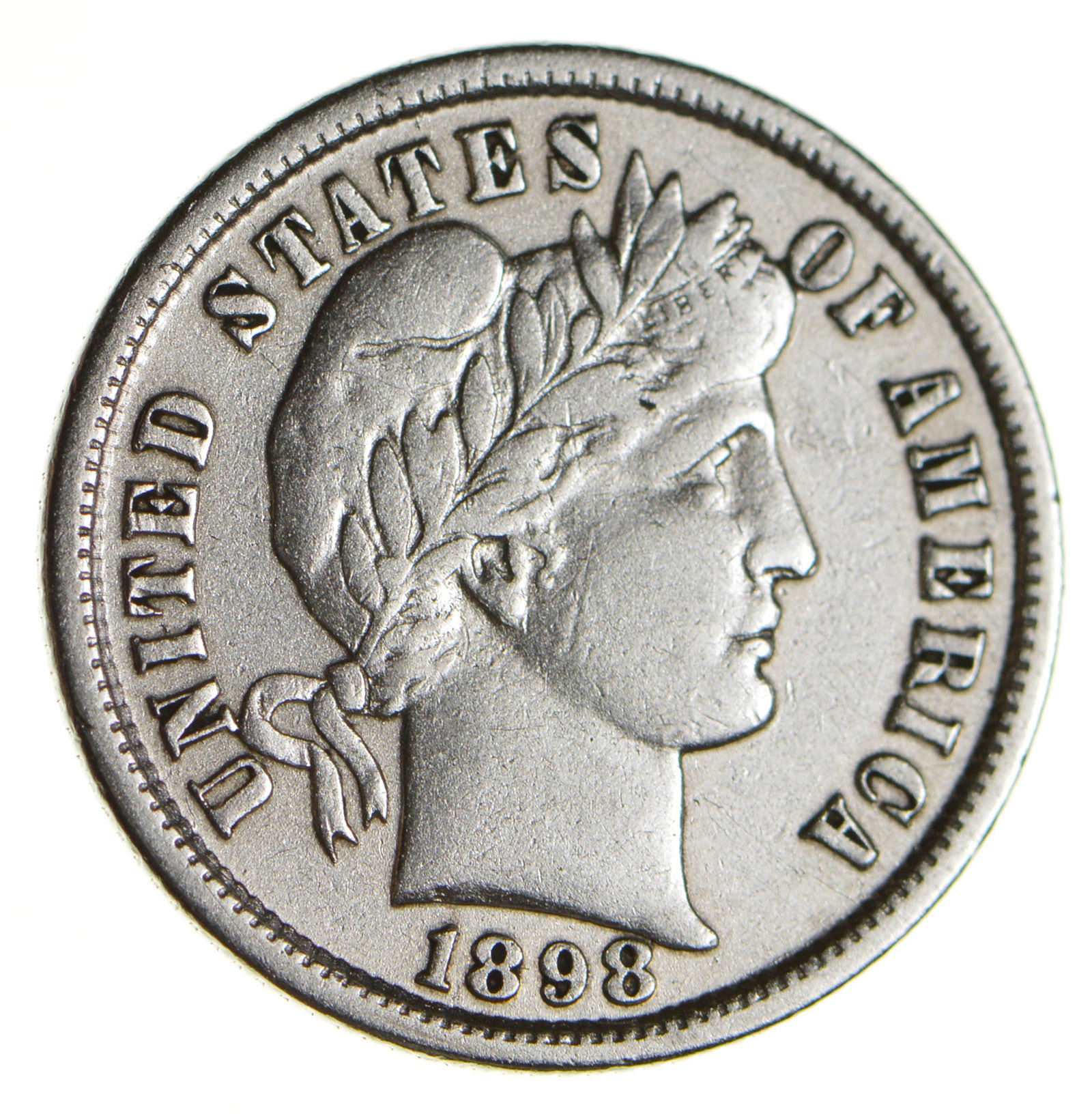10c - Choice 1898 Barber Dime - Look at the Detail! | Property Room