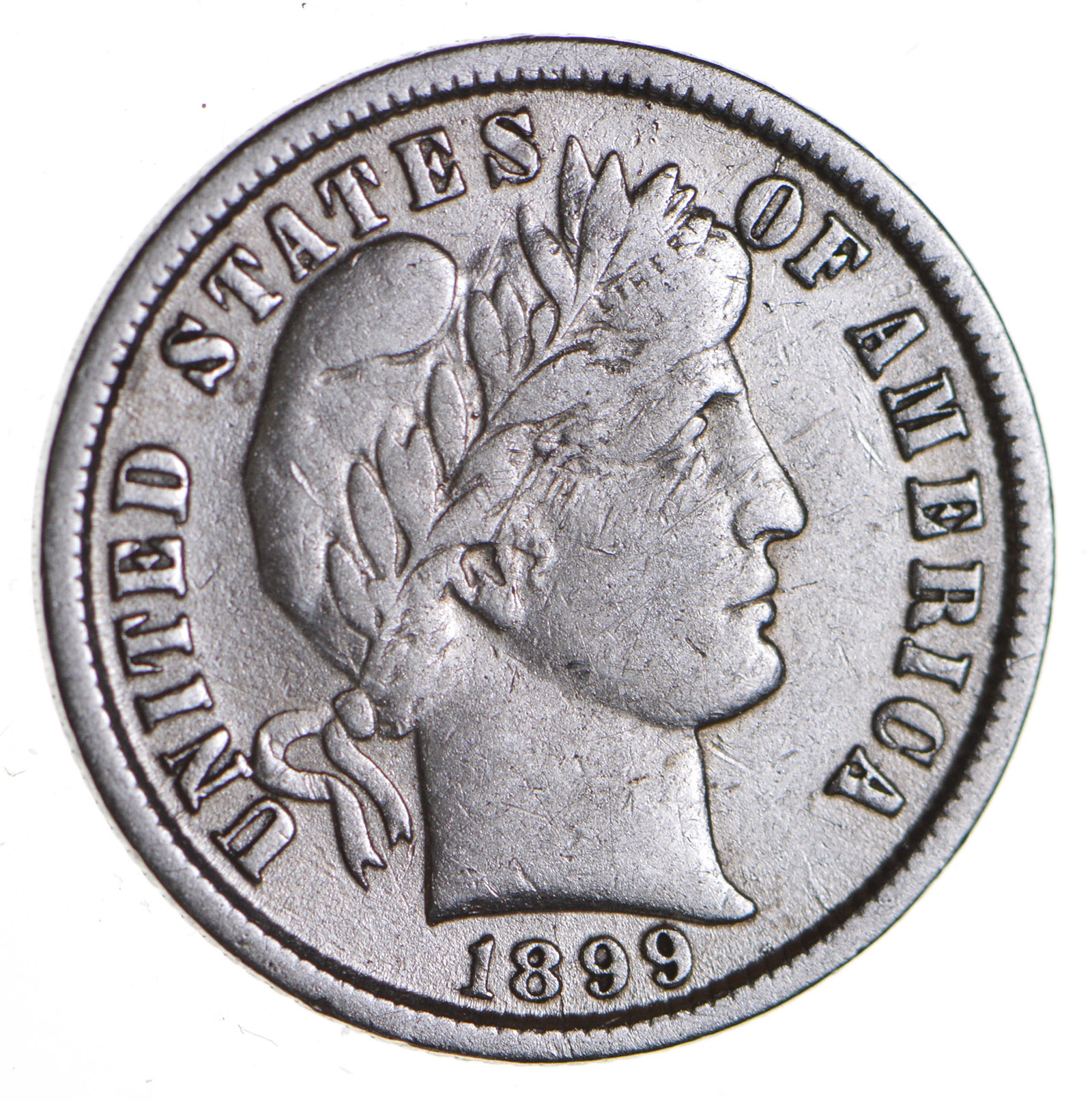 10c - Choice - 1899 - Barber Dime - Look at the Detail! | Property Room
