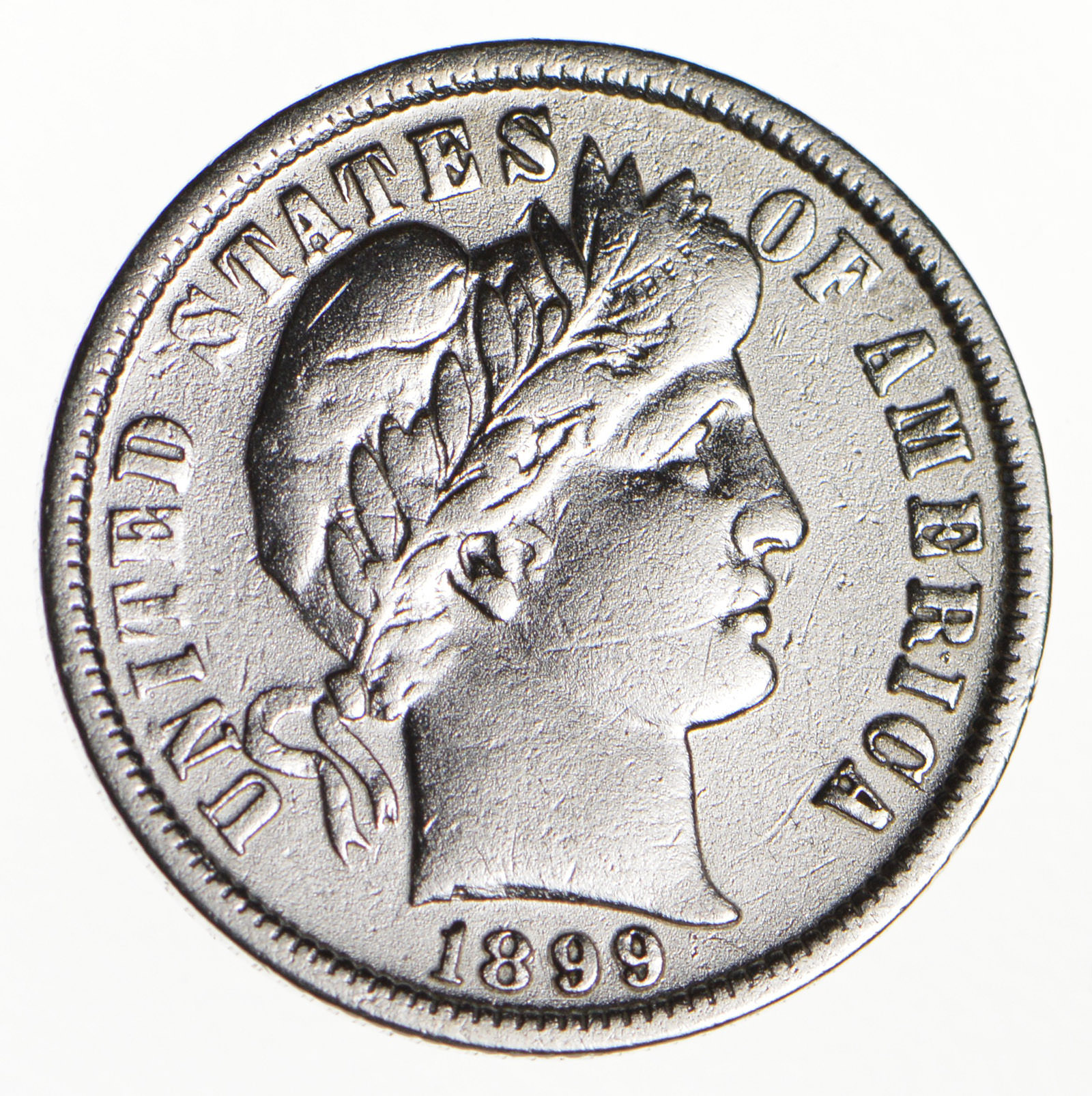 10c - Choice - 1899 - Barber Dime - Look at the Detail! | Property Room