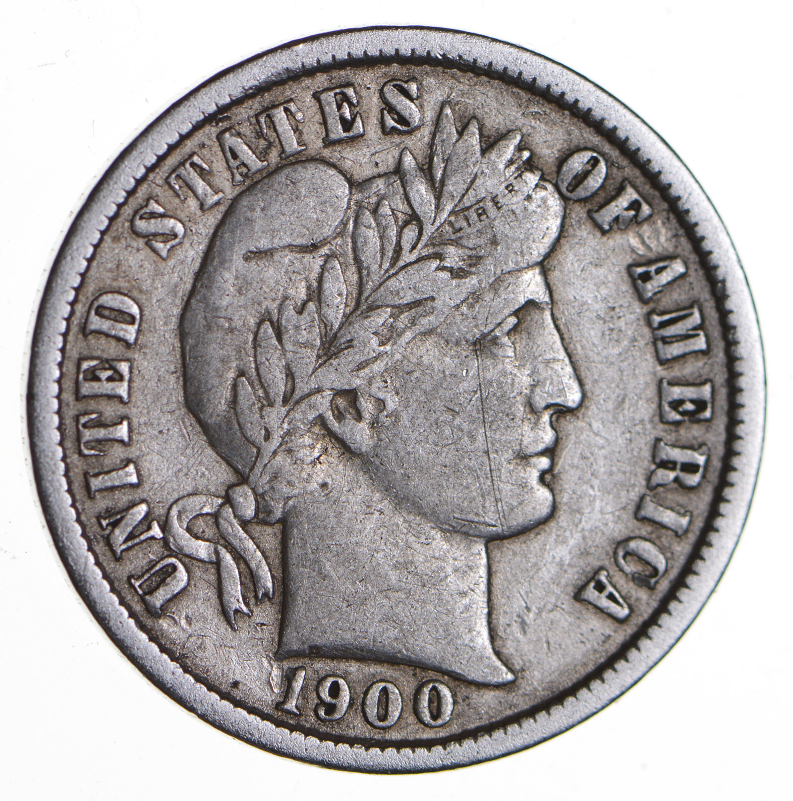 10c - Choice - 1900 - Barber Dime - Look at the Detail! | Property Room