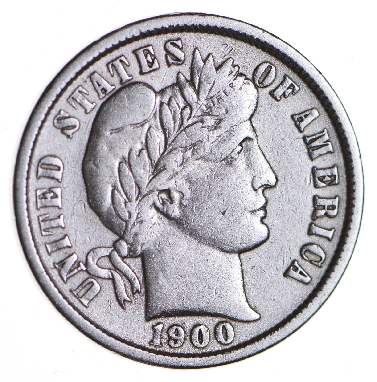 10c - Choice - 1900 - Barber Dime - Look at the Detail! | Property Room