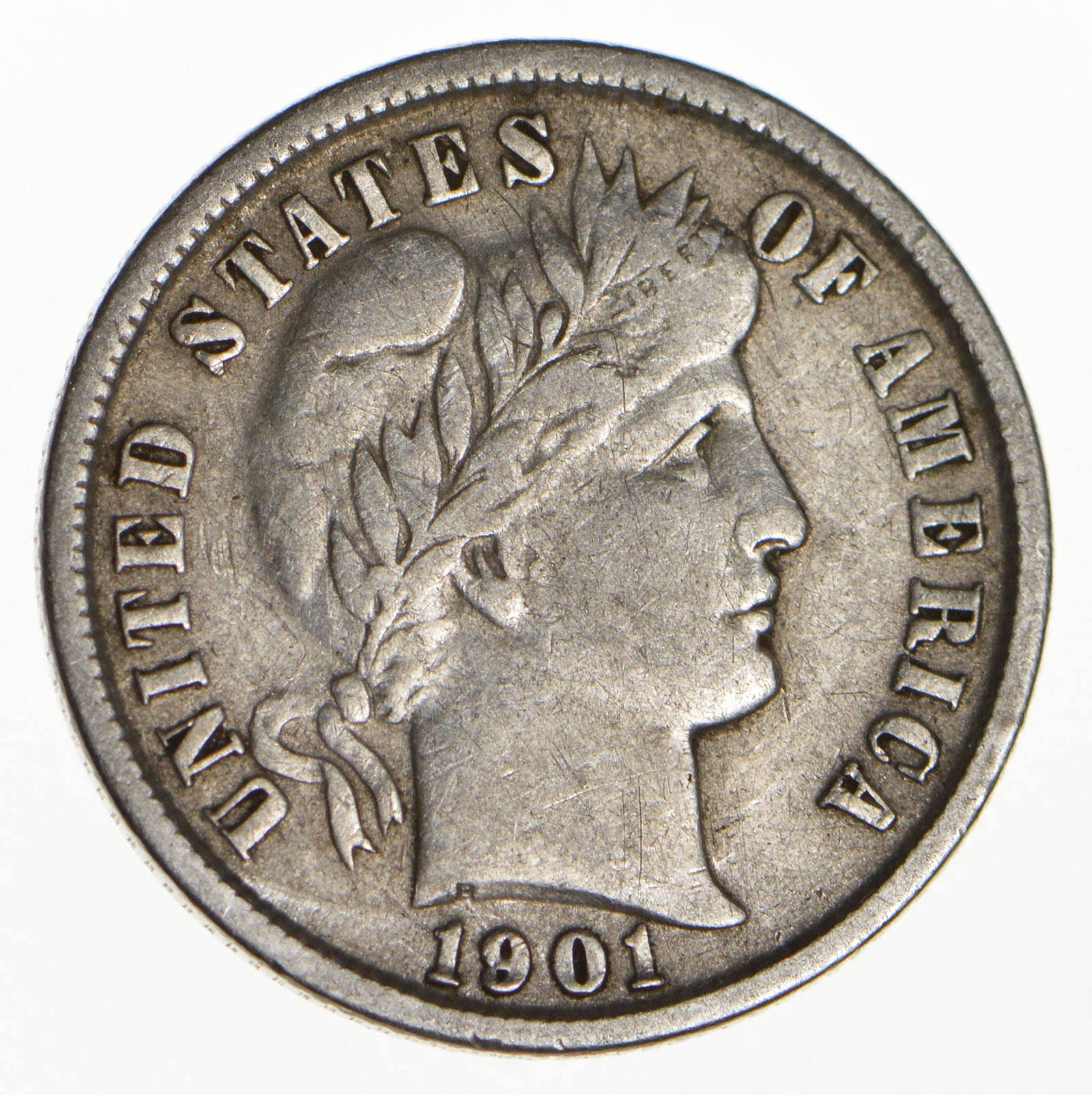 10c - Choice - 1901 - Barber Dime - Look at the Detail! | Property Room