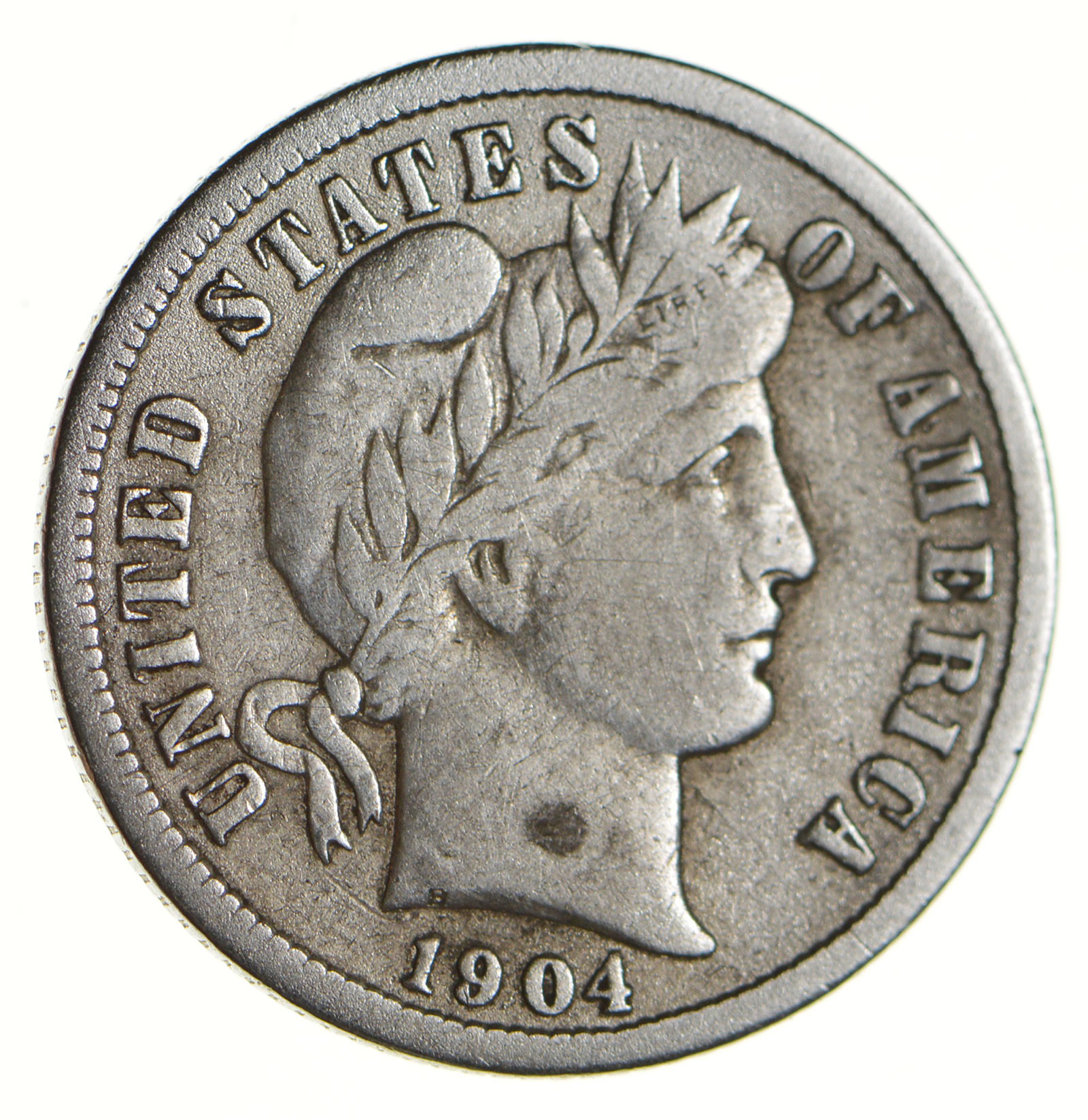 10c - Choice 1904 Barber Dime - Look at the Detail! | Property Room