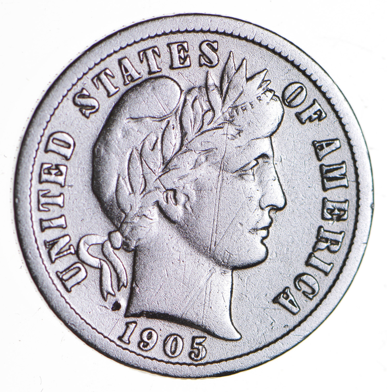 10c - Choice - 1905 - Barber Dime - Look at the Detail! | Property Room