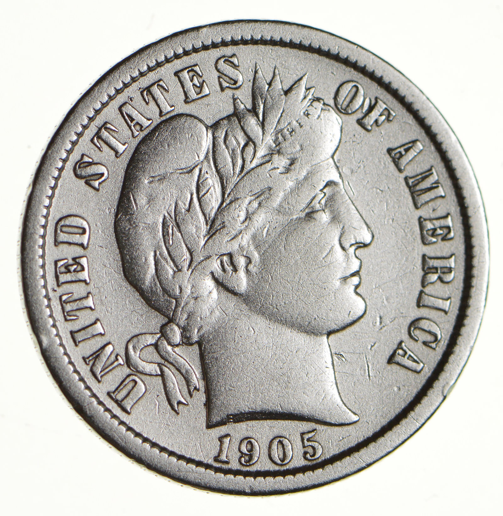 10c - Choice 1905 Barber Dime - Look at the Detail! | Property Room