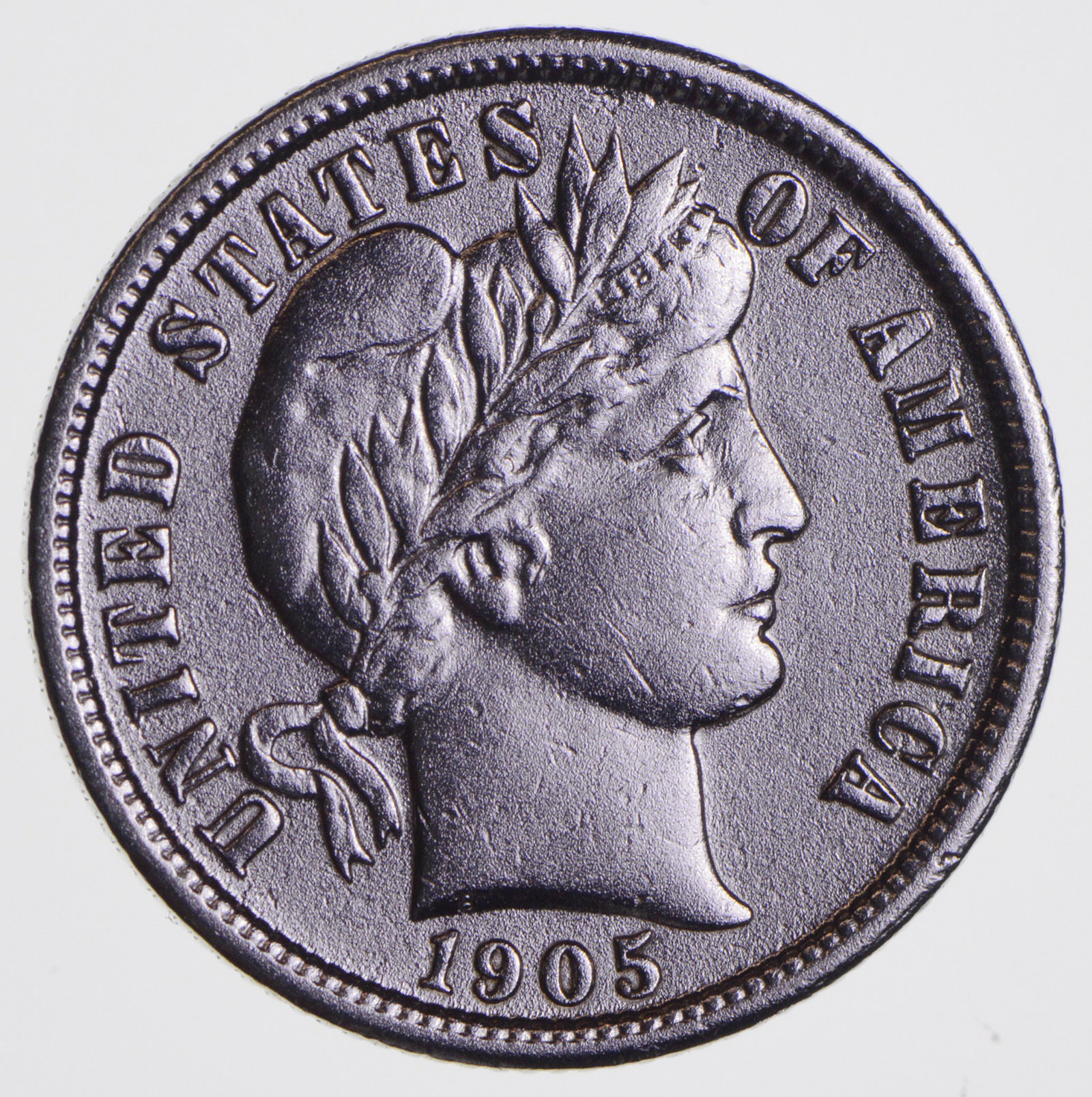 10c - Choice - 1905 - Barber Dime - Look at the Detail! | Property Room