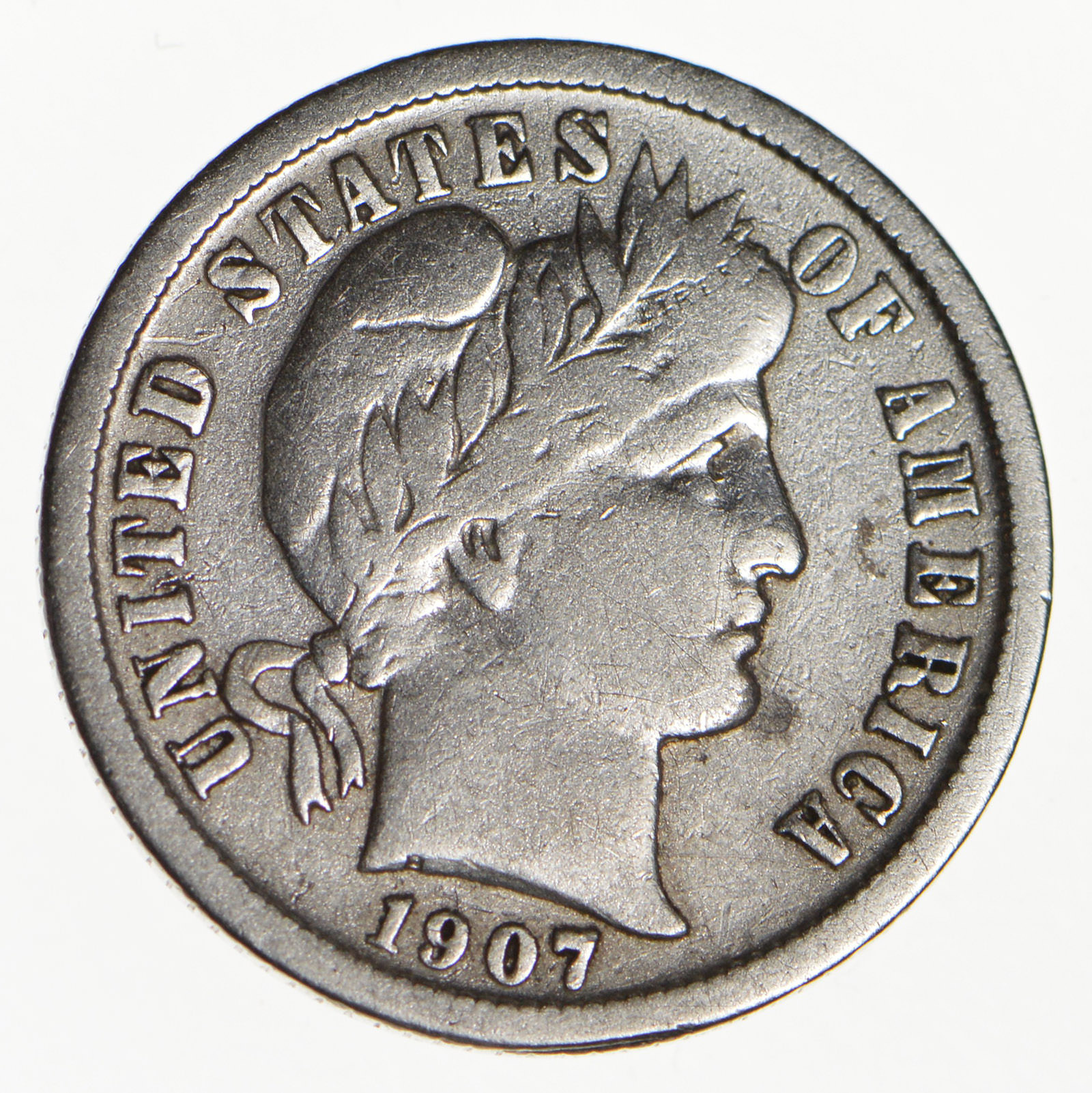 10c - Choice - 1907-O - Barber Dime - Look at the Detail! | Property Room