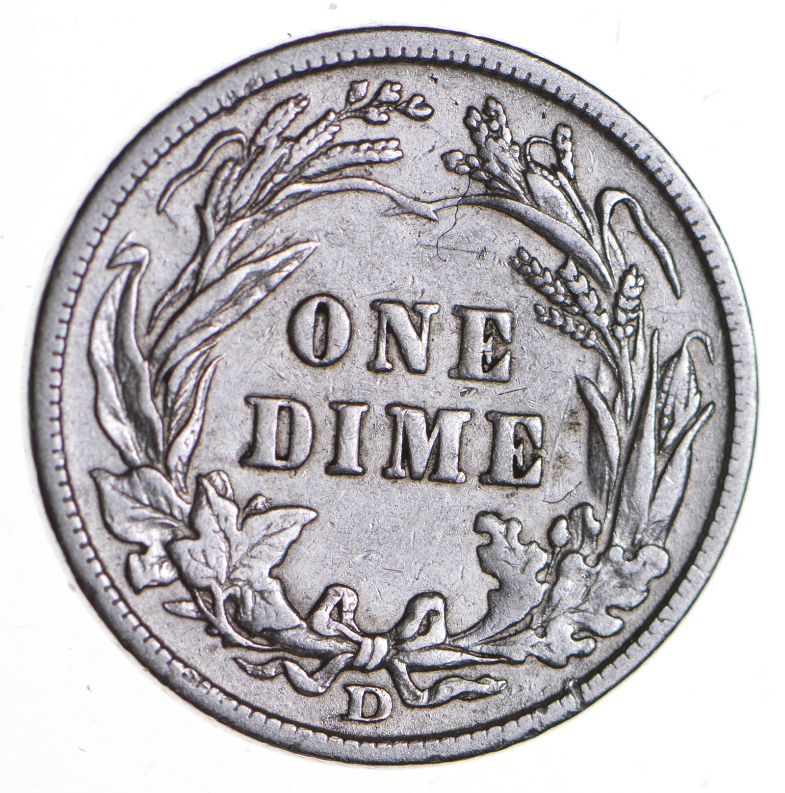10c - Choice - 1908-D - Barber Dime - Look at the Detail! | Property Room