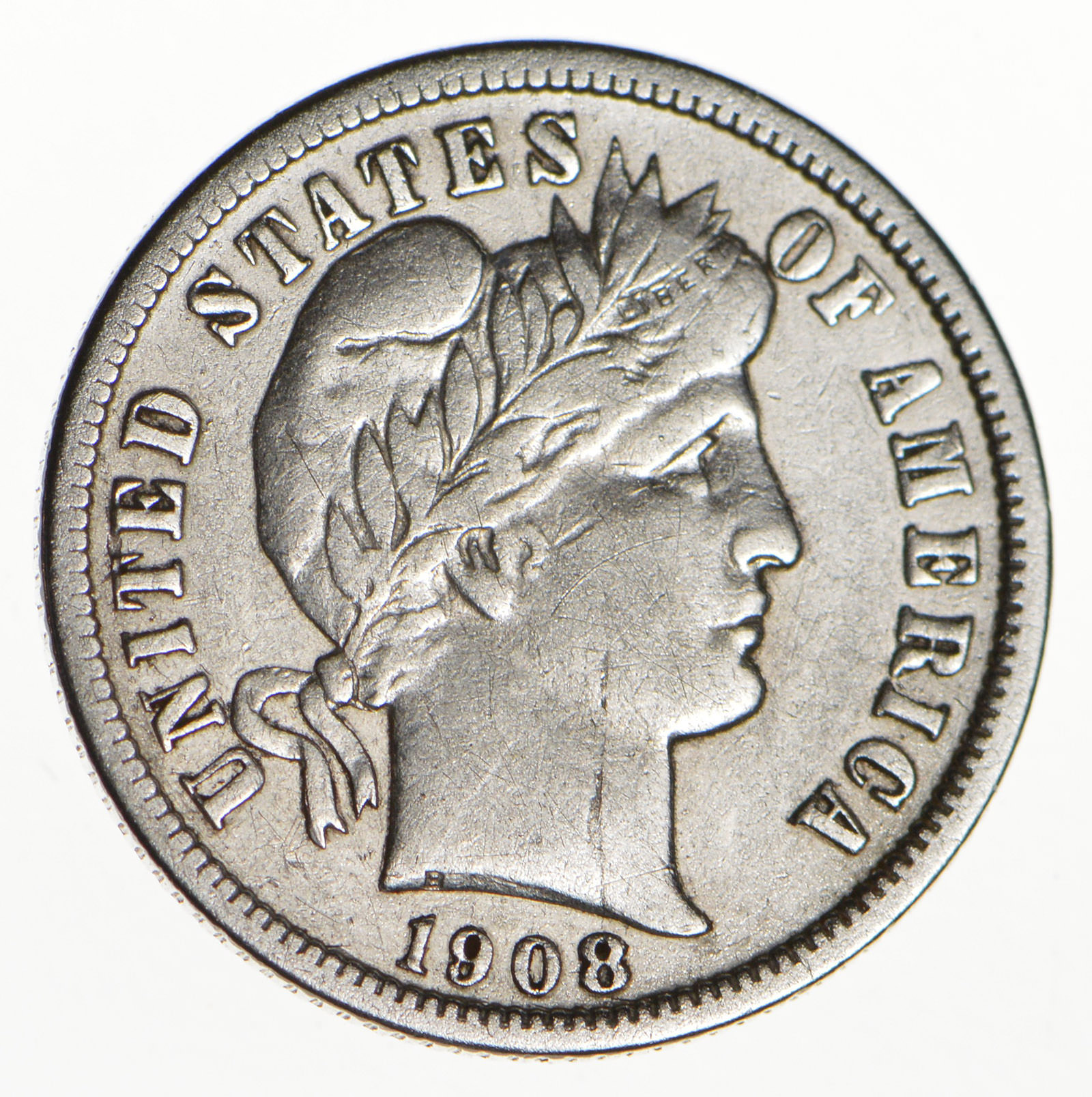 10c - Choice - 1908-O - Barber Dime - Look at the Detail! | Property Room
