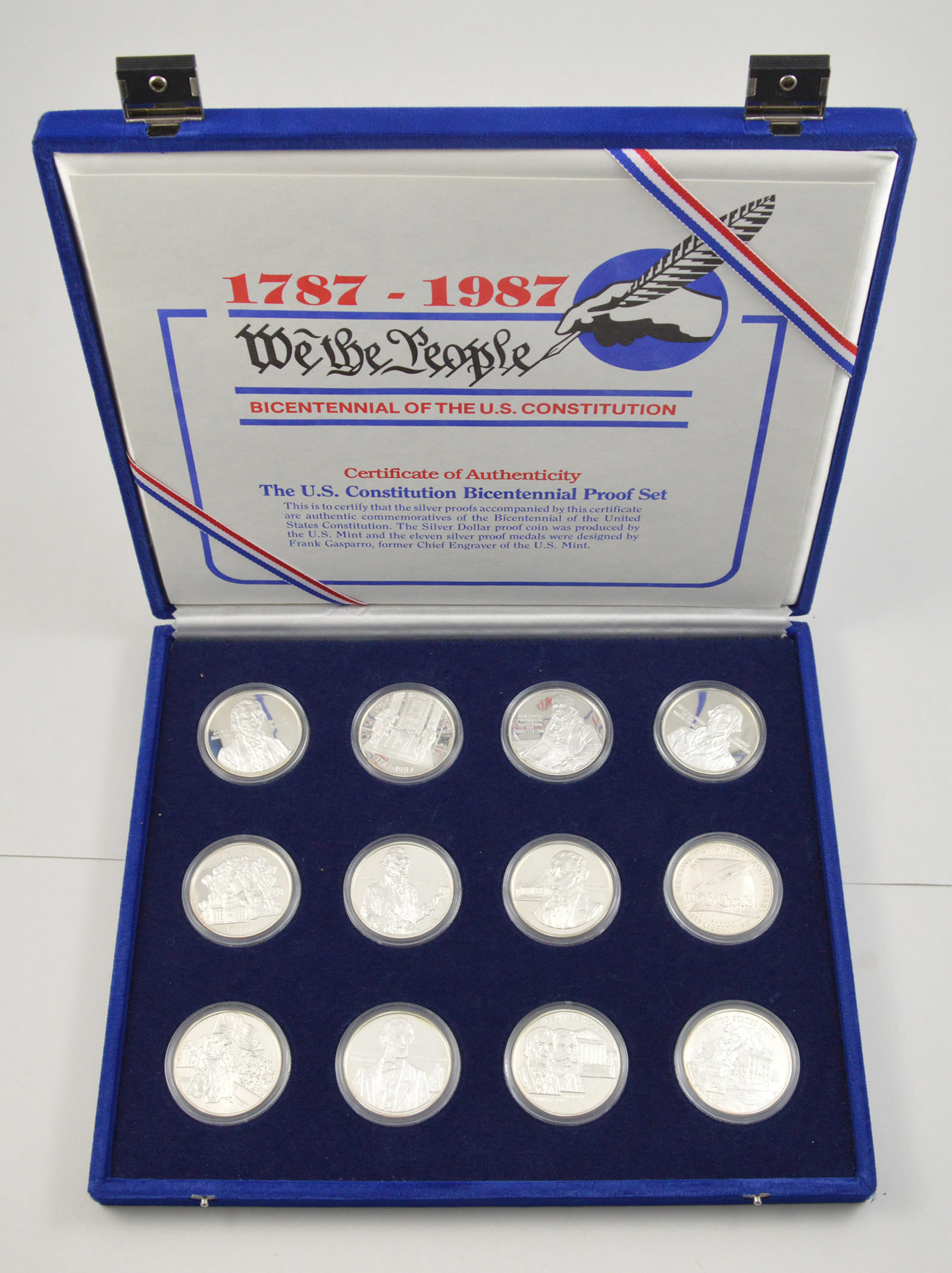 12 Silver Coins 1987 Bicentennial of the US Constitution Set w/ COA ...