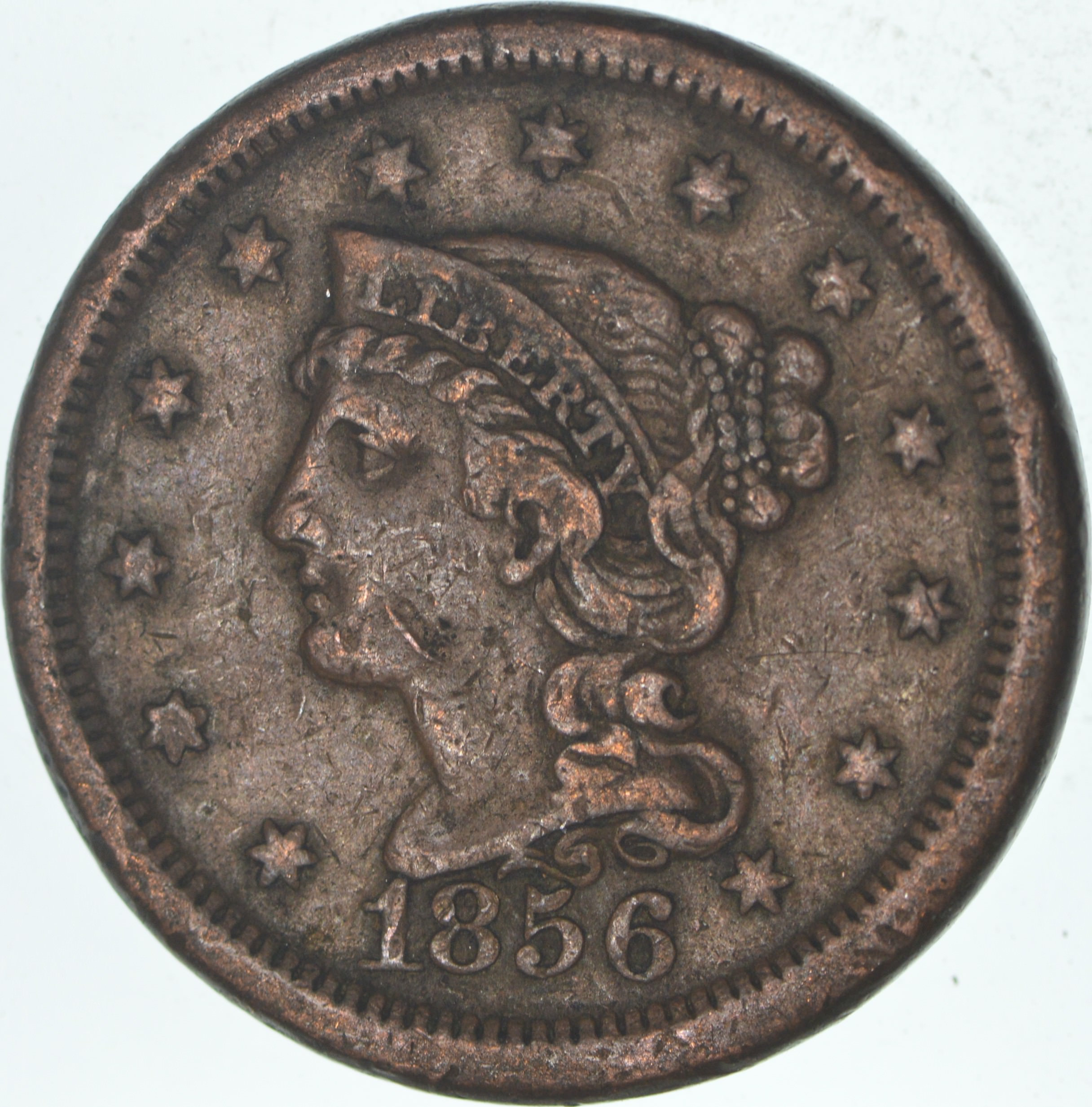 160 Years OLD - 1856 - US Type Coin Braided Hair Large Cent - Nice ...