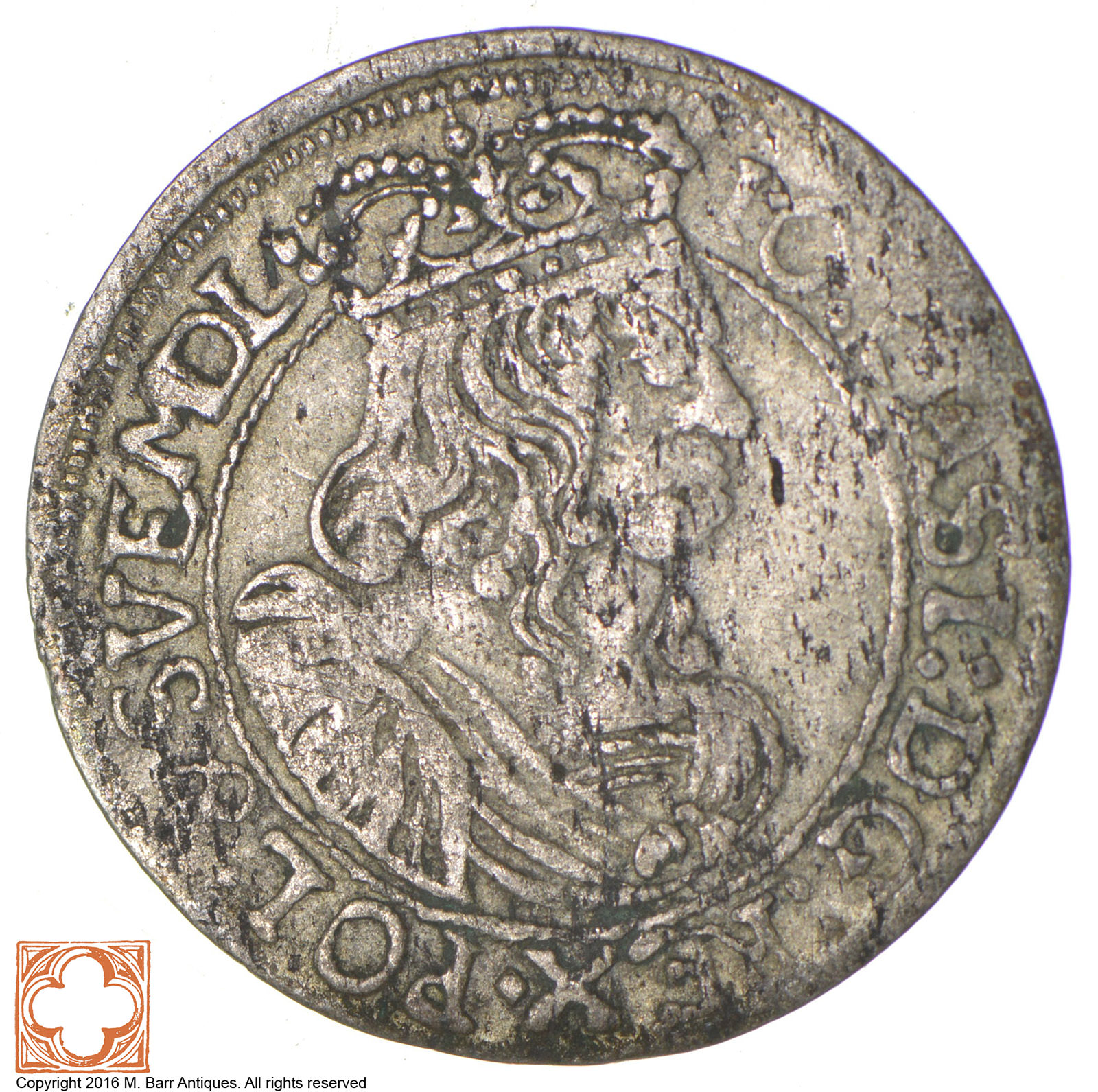 1600's! 400+ Years Old Poland 6 Groschen - Johann Casimir - VERY RARE ...