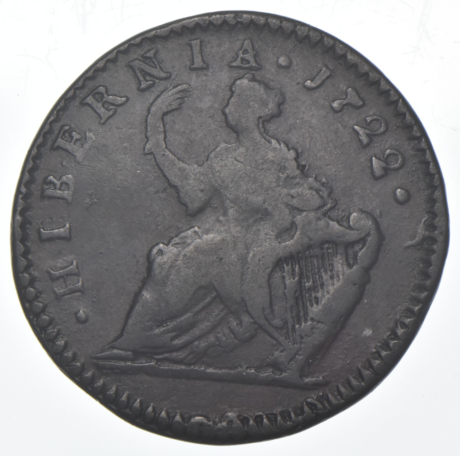 1722 1/2p Woods Hibernia Colonial Copper Coin | Property Room