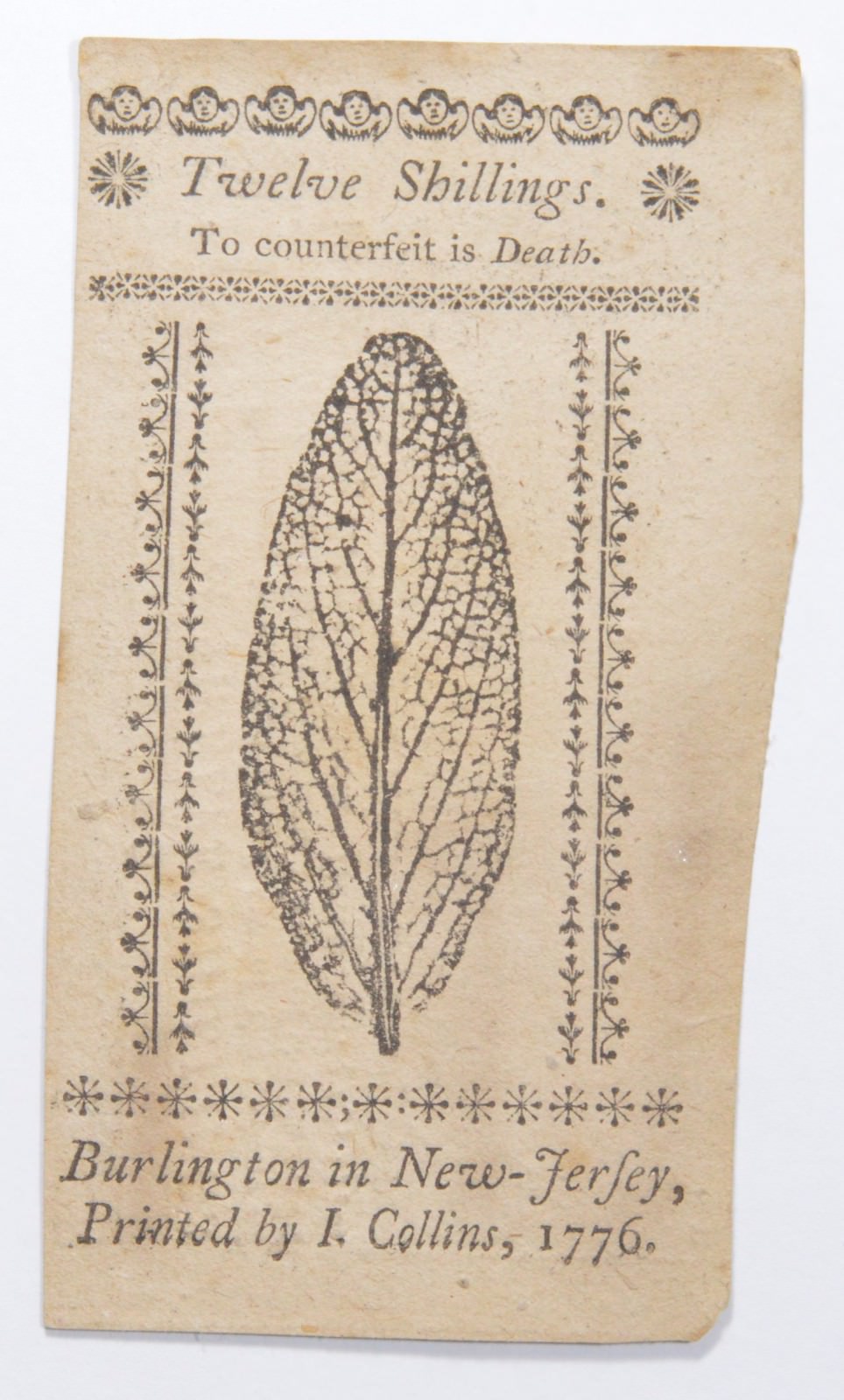 1776 12 Shillings New Jersey Colonial Currency Note - Signatures: John ...