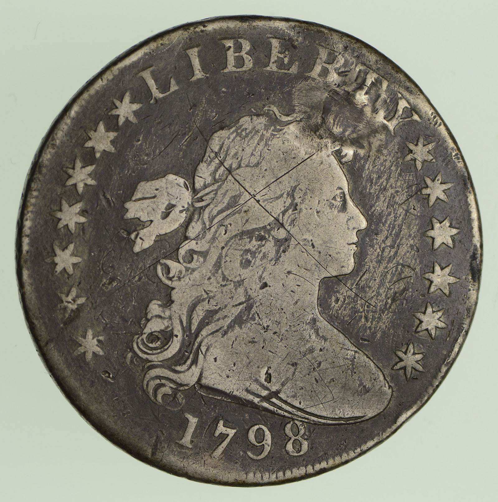 1798 Draped Bust Dollar - Heraldic Eagle Reverse Circulated | Property Room