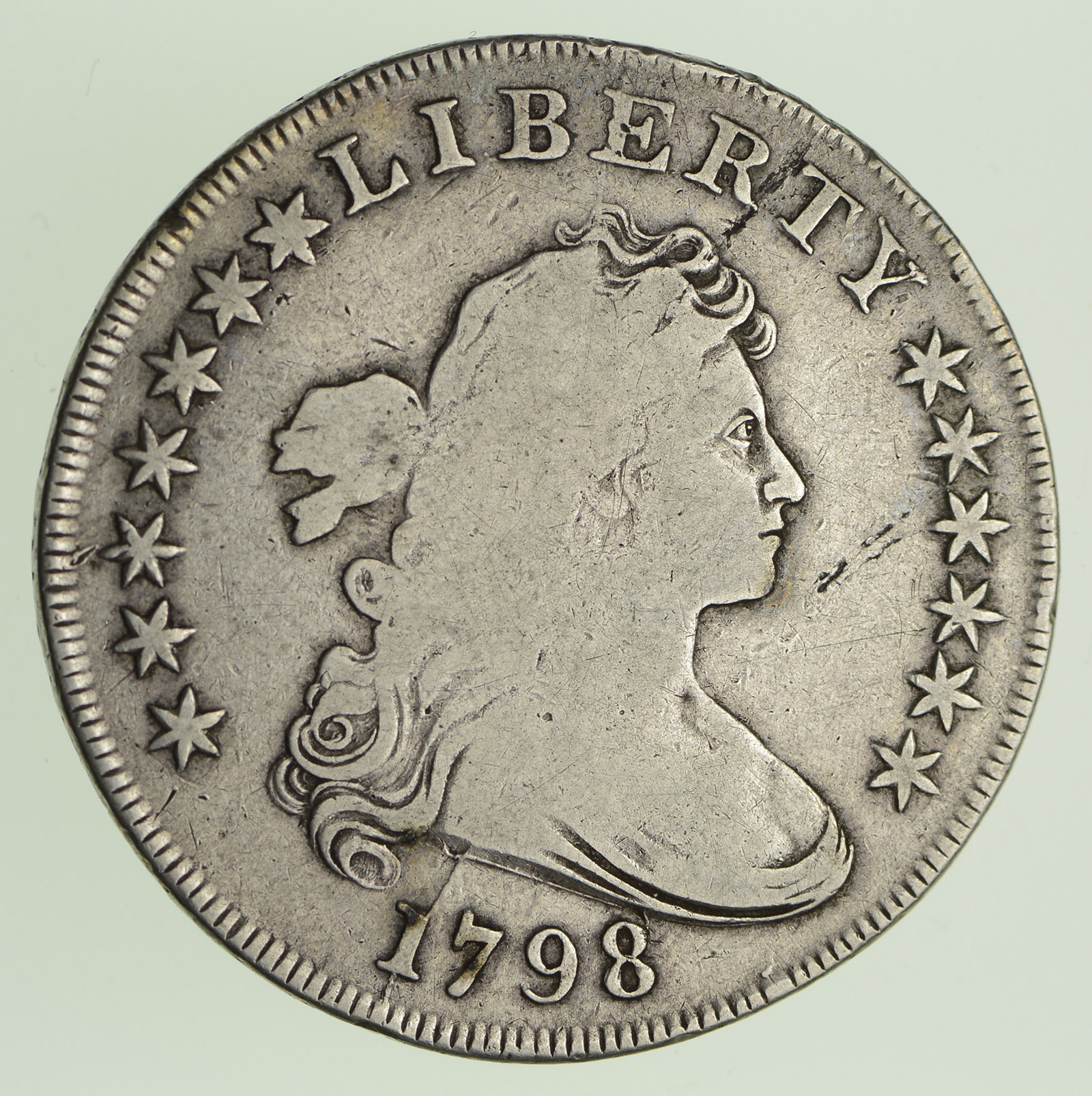 1798 Draped Bust Dollar - Heraldic Eagle Reverse Circulated | Property Room