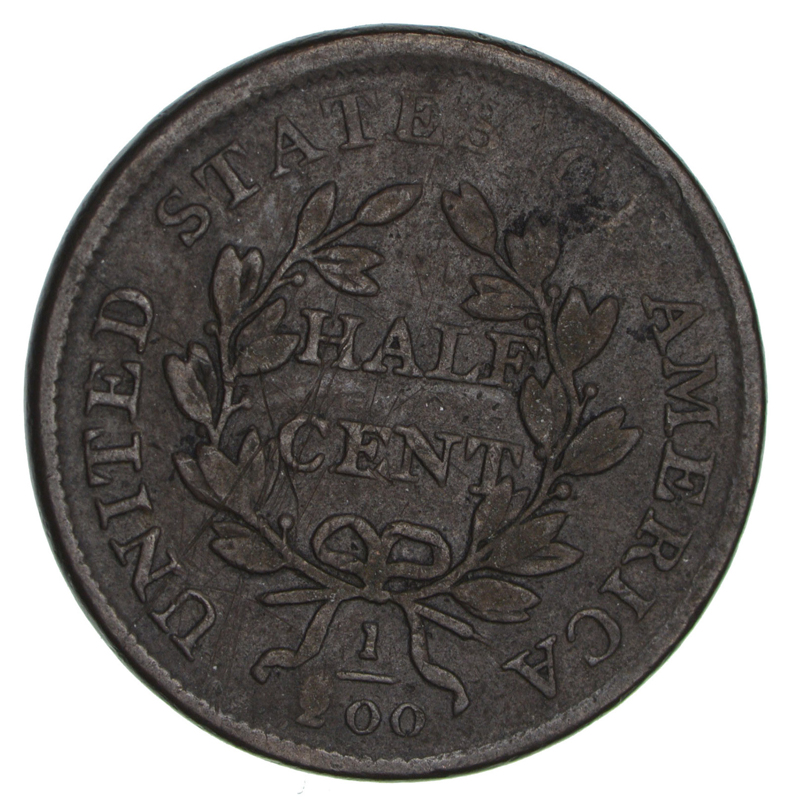 1808/7 Draped Bust Half Cent- Circulated | Property Room