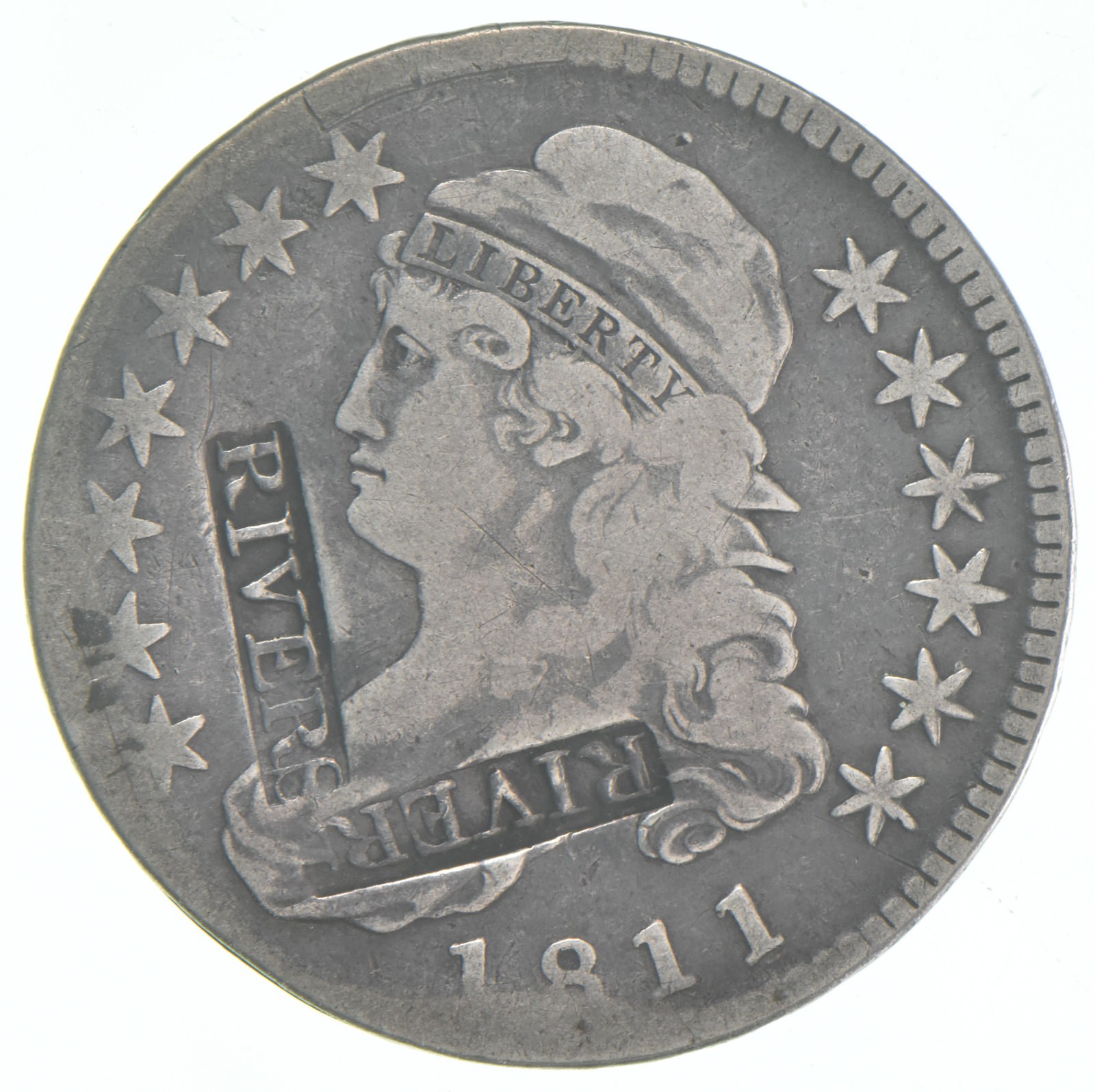 1811 Capped Bust Half Dollar 0.111 Counterstamped Rivers Brunk R344 ...