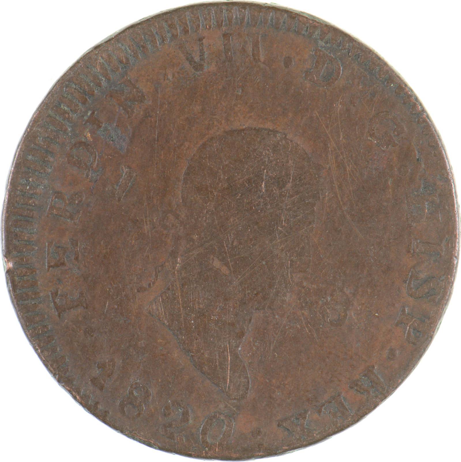 1820 Spain 8 Maravedis - Fernando VII | Property Room