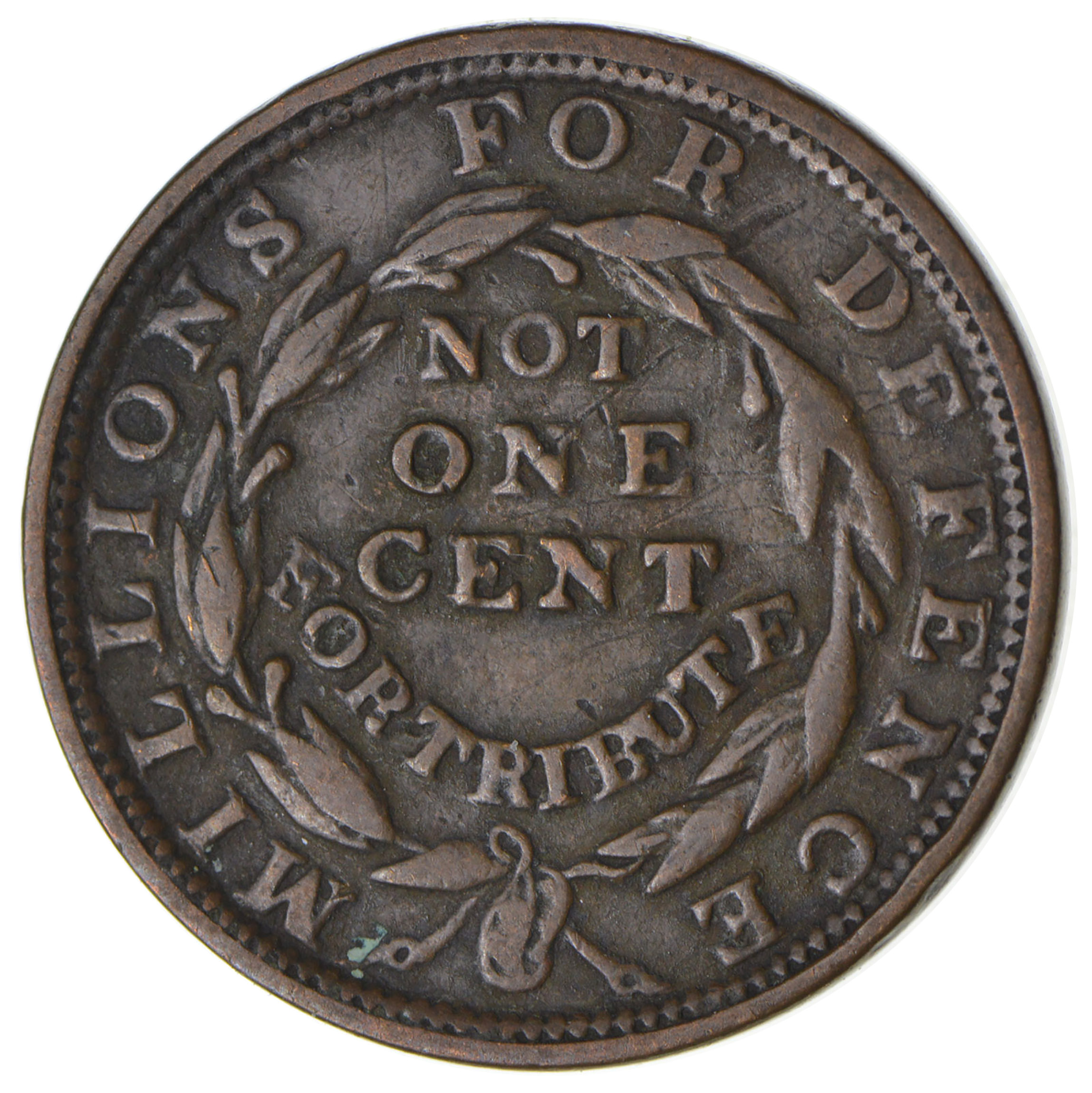 1835 Not One Cent For Tribute Hard Times Token | Property Room