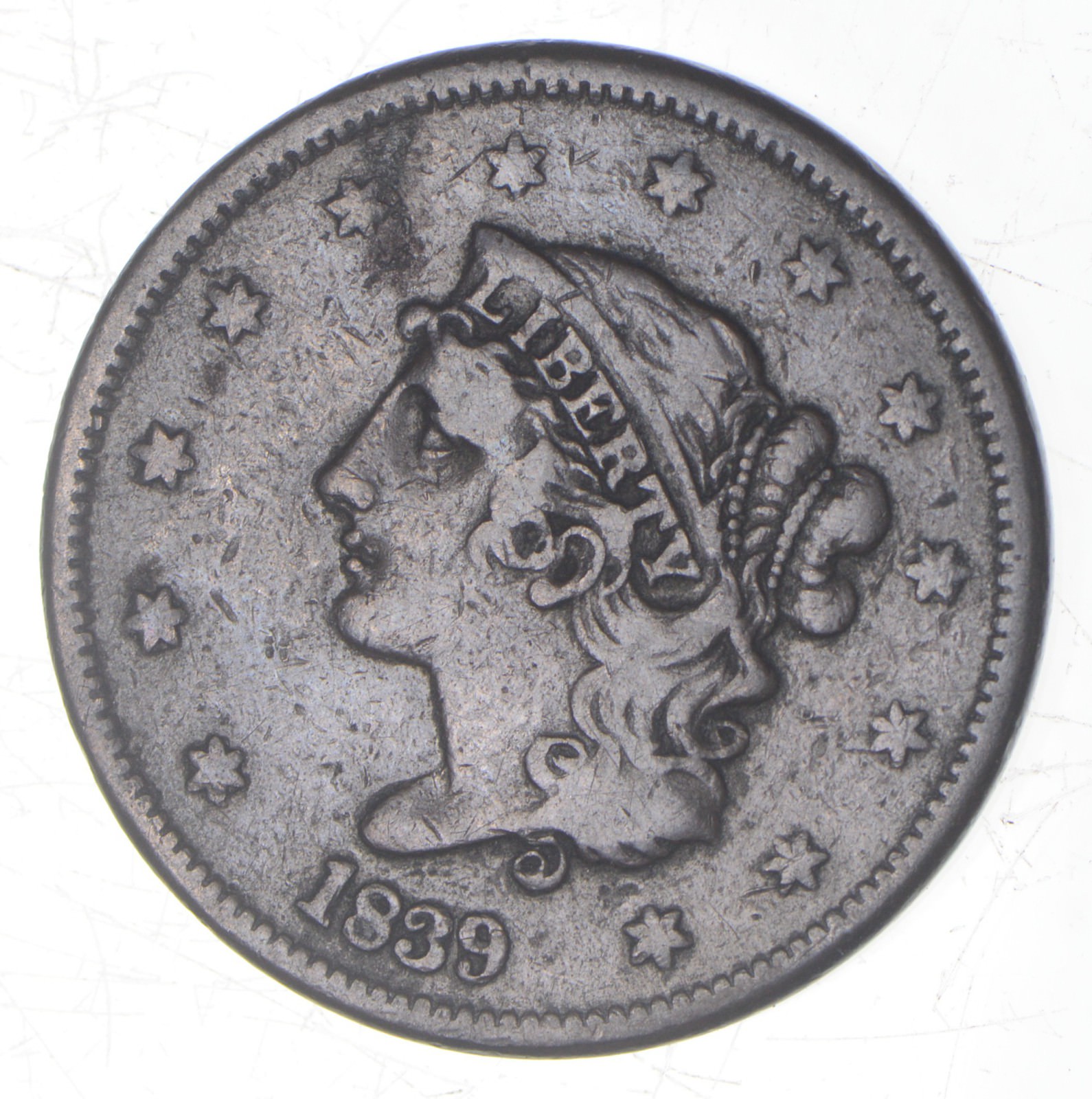 1839 Young Head Large Cent - Booby Head | Property Room
