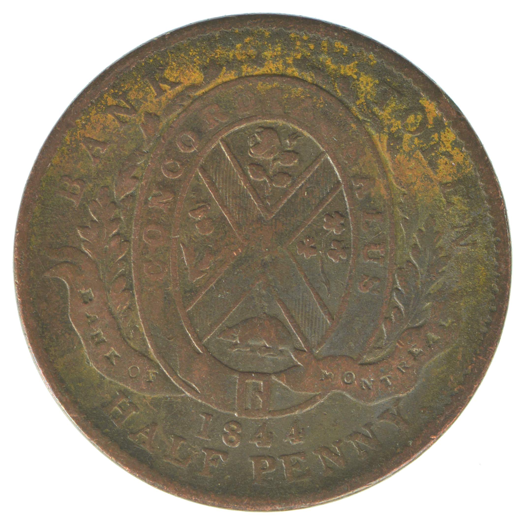 1844 Canada Bank of Montreal Half Penny Bank Token | Property Room