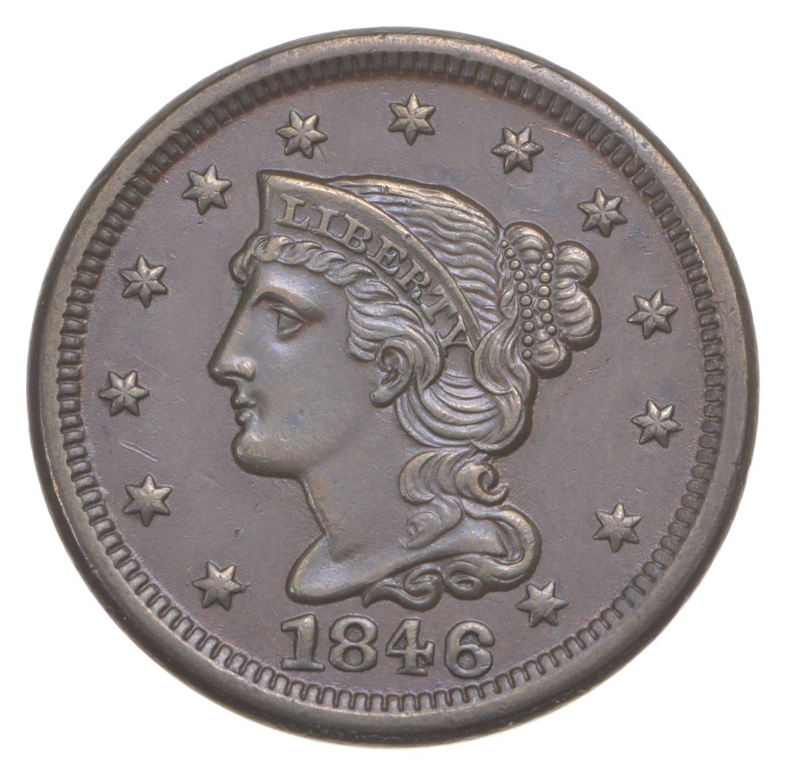 1846 Braided Hair Large Cent - Small Date | Property Room