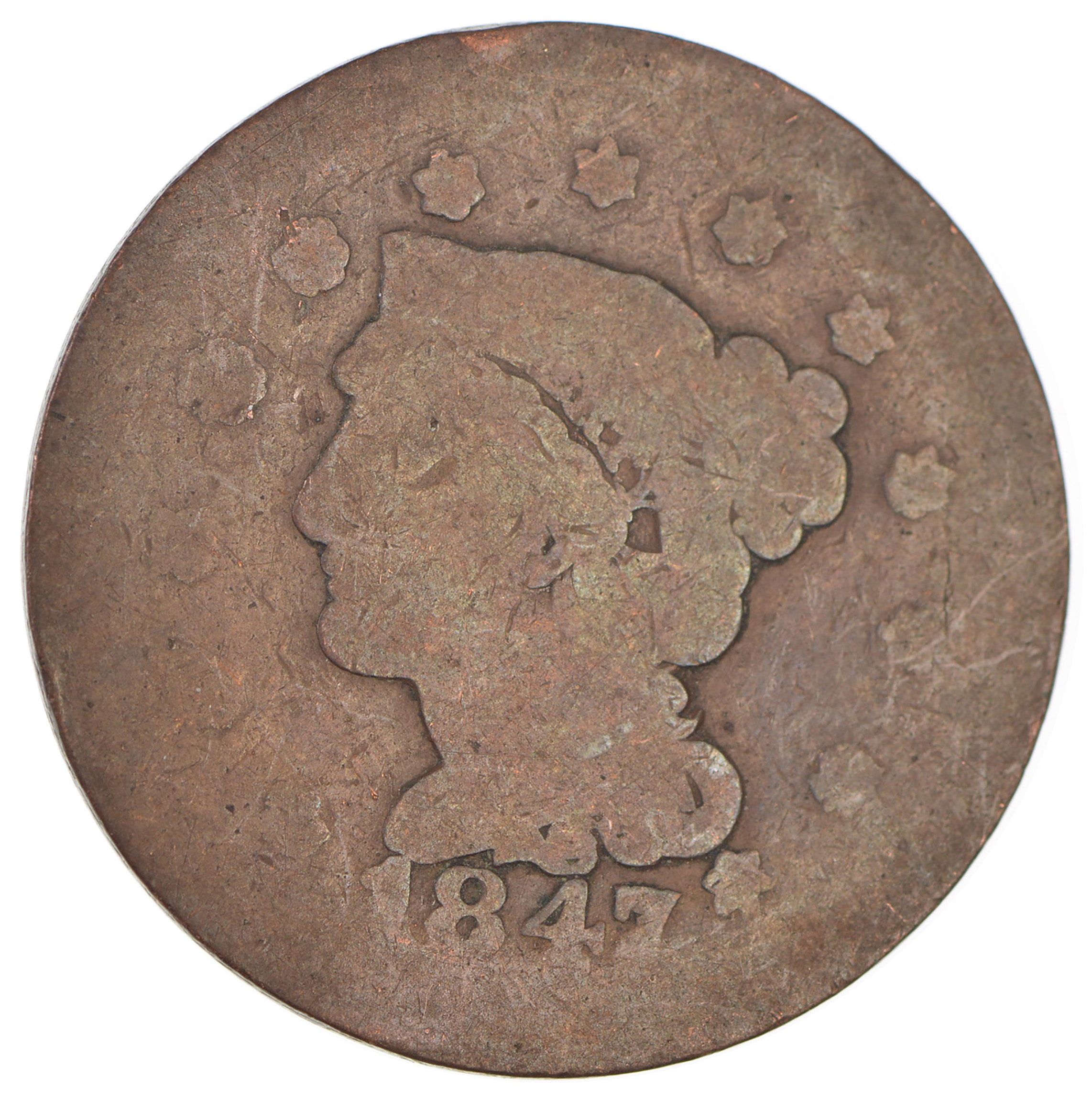 1847 Braided Hair Large Cent | Property Room