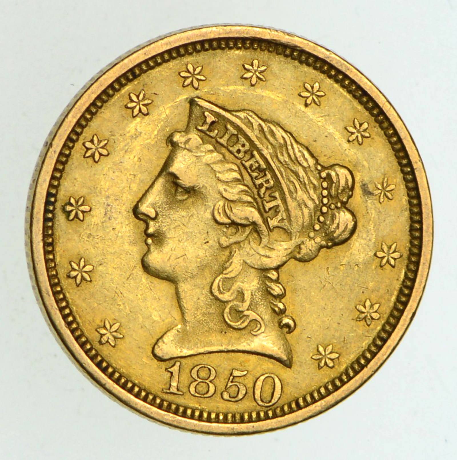 1850 $2.50 Liberty Head Gold Quarter Eagle - Early Low Mintage ...