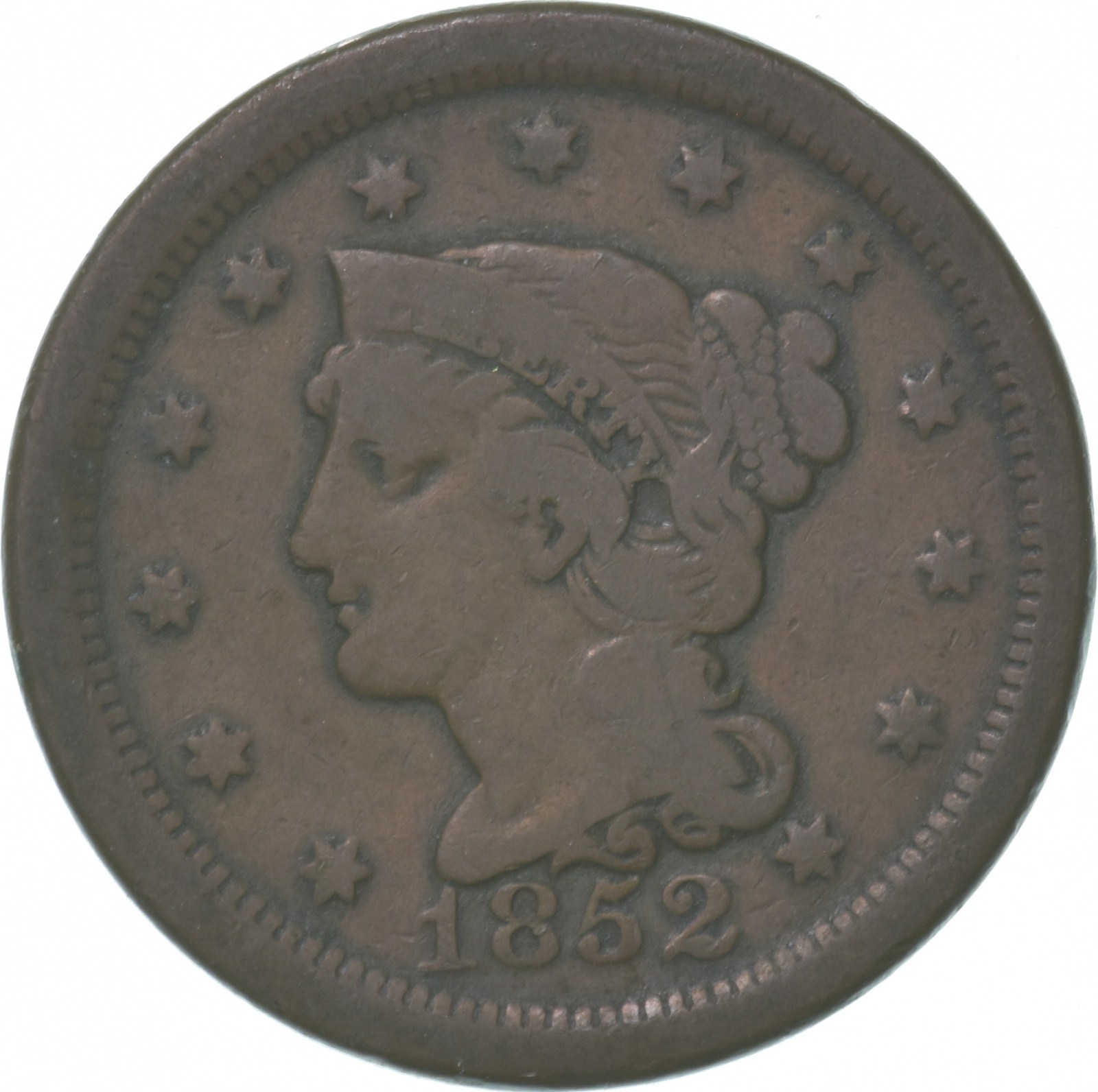 1852 Braided Hair Large Cent - Charles Coin Collection | Property Room