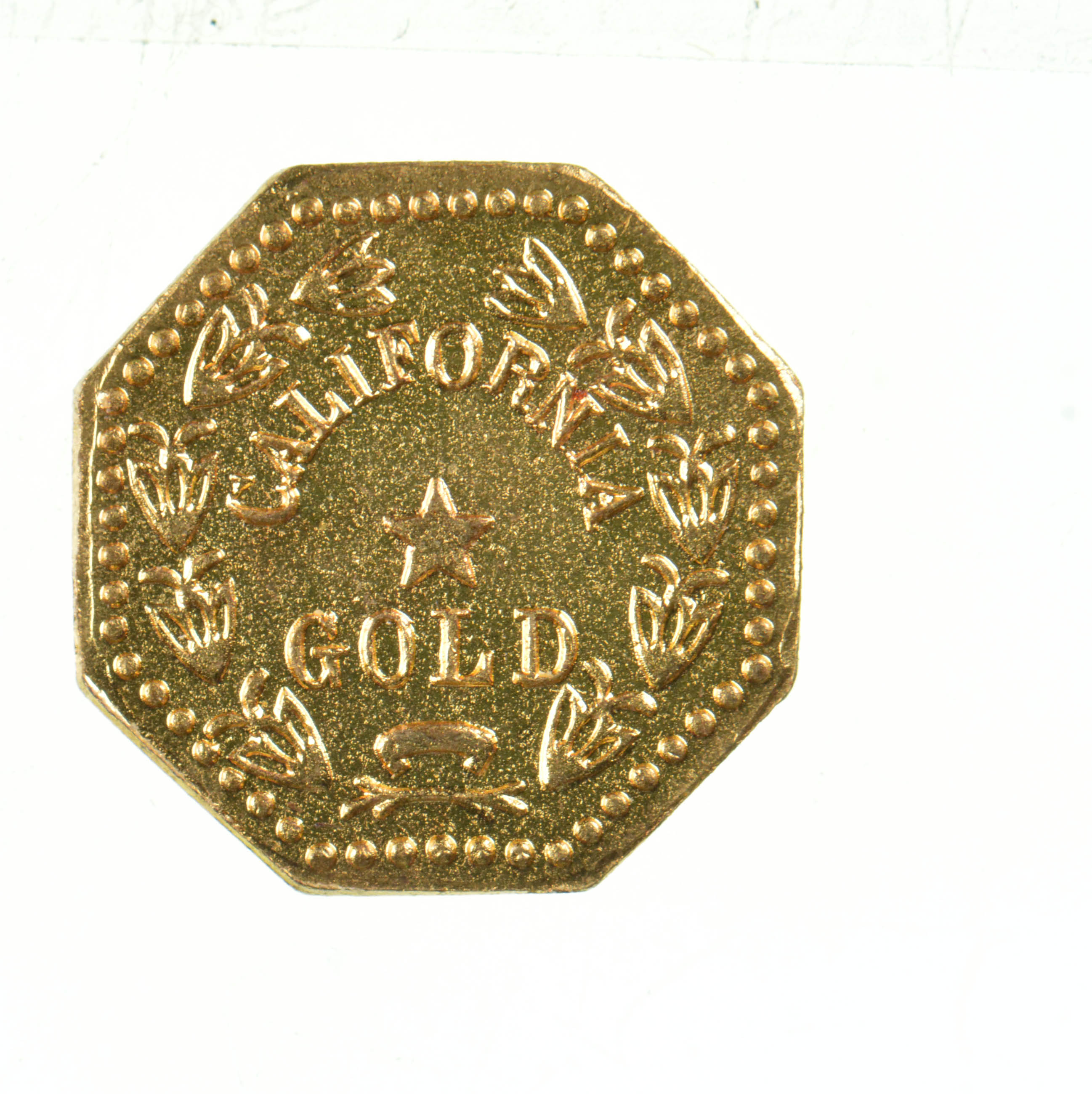 1852 Indian Head Octagonal California Gold Rush Souvenir Token ...