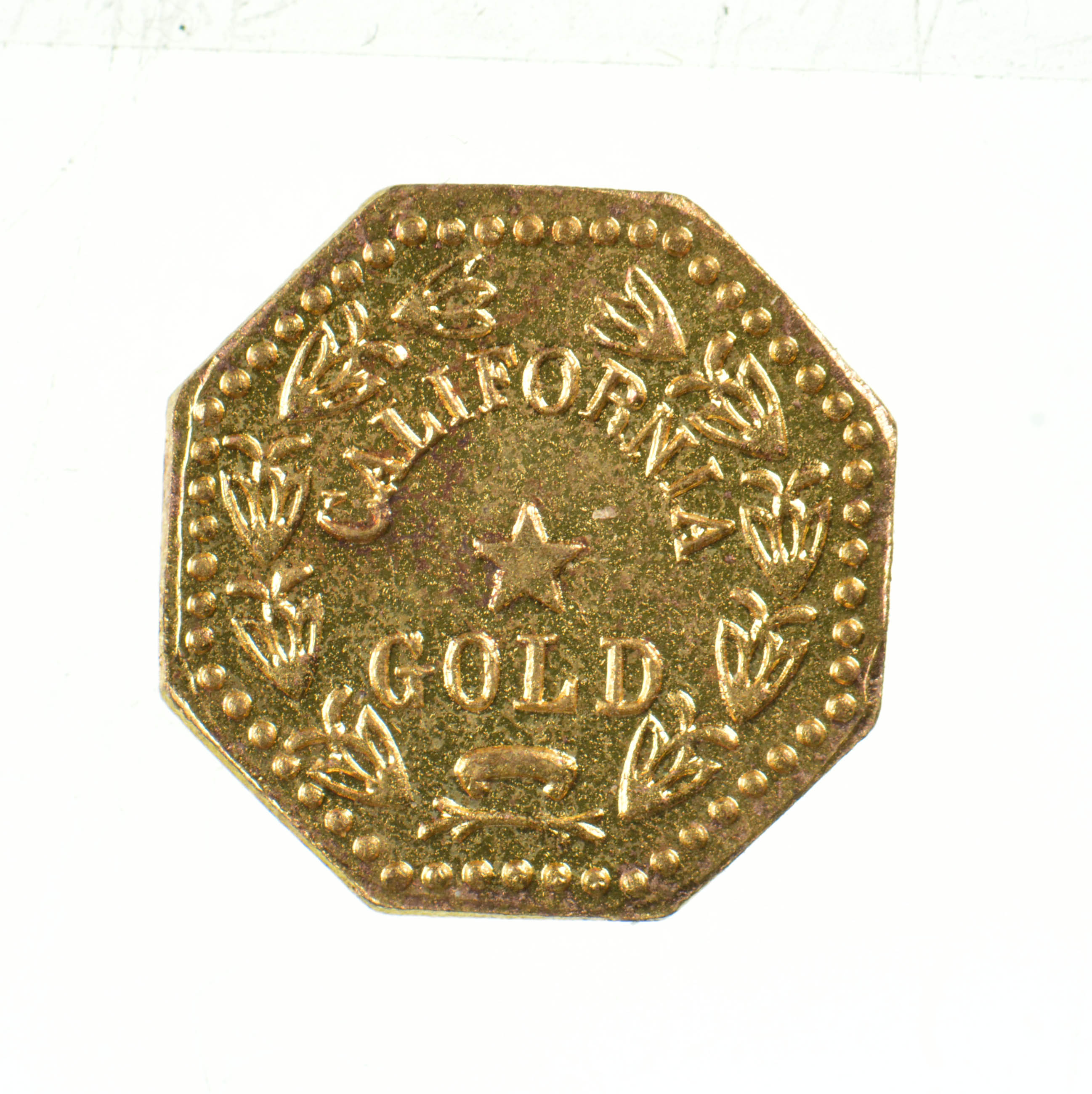 1852 Indian Head Octagonal California Gold Rush Souvenir Token ...