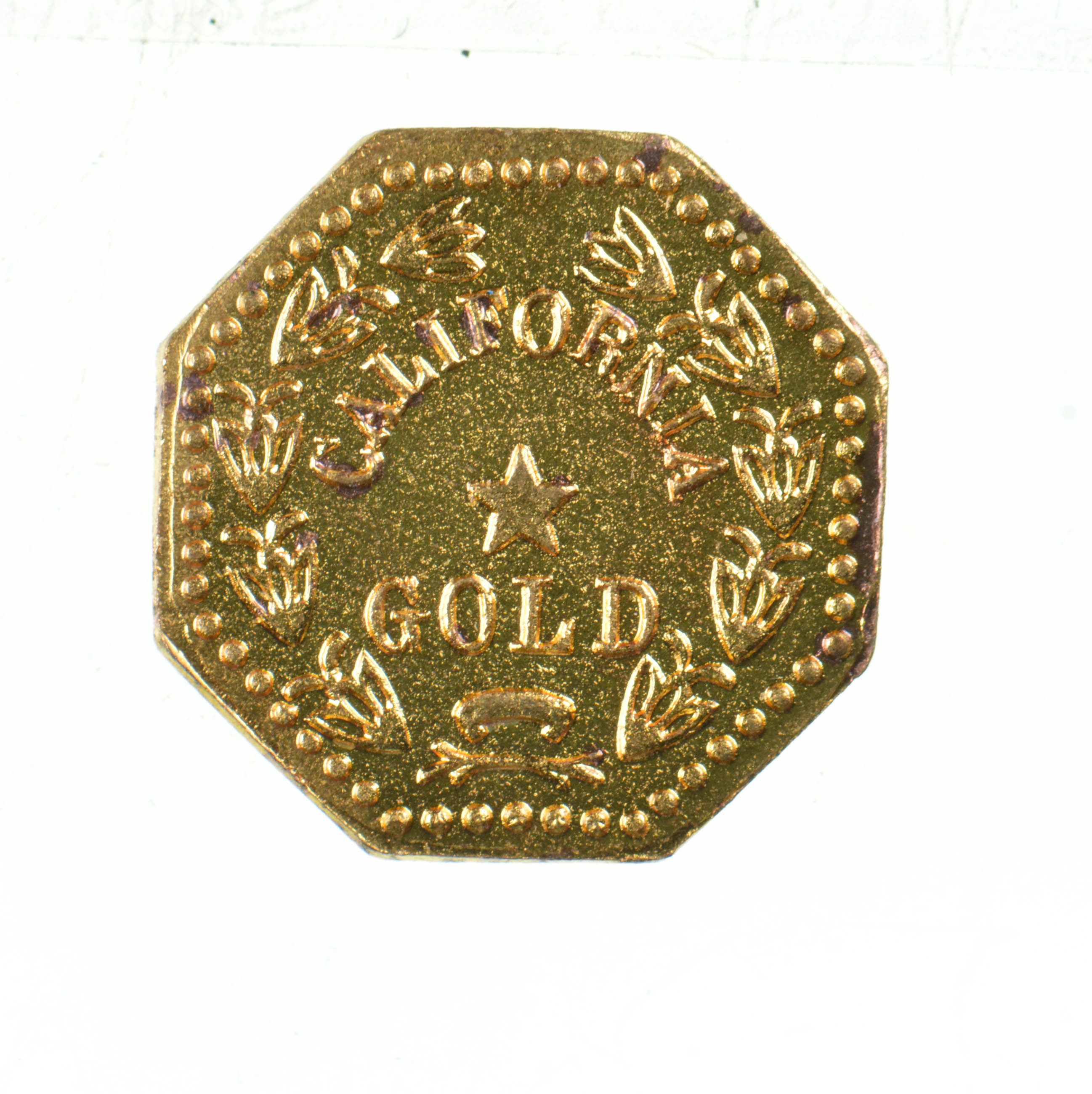 1852 Indian Head Octagonal California Gold Rush Souvenir Token ...