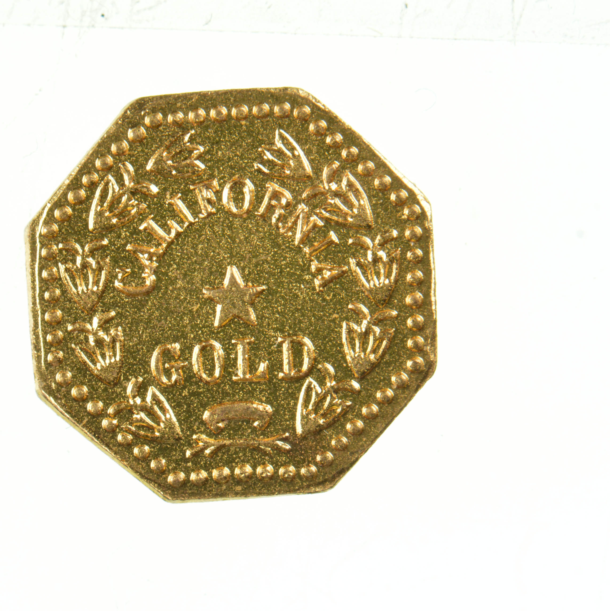 1852 Indian Head Octagonal California Gold Rush Souvenir Token ...