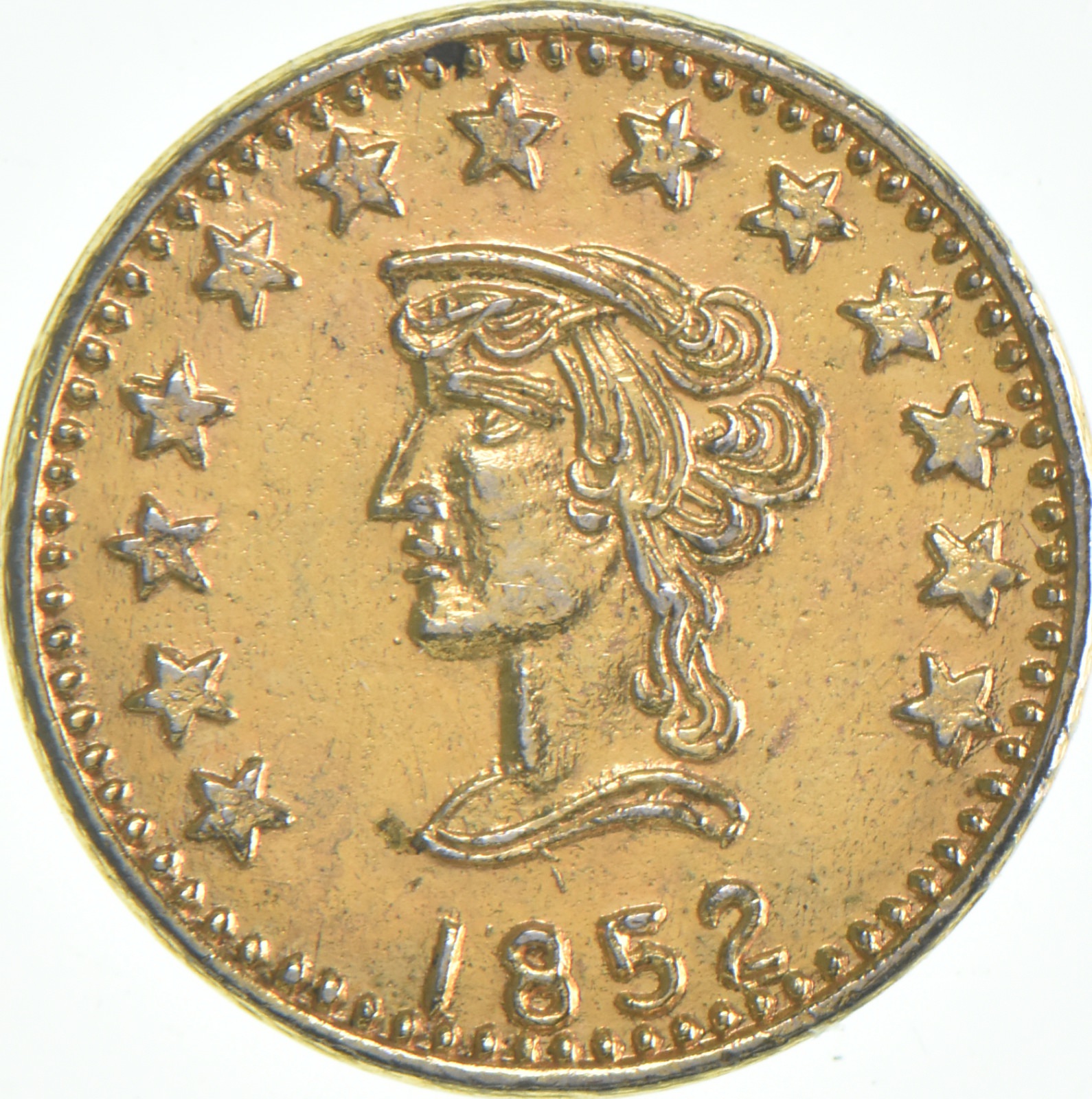 1852 Liberty Round California Gold Rush Souvenir Token | Property Room