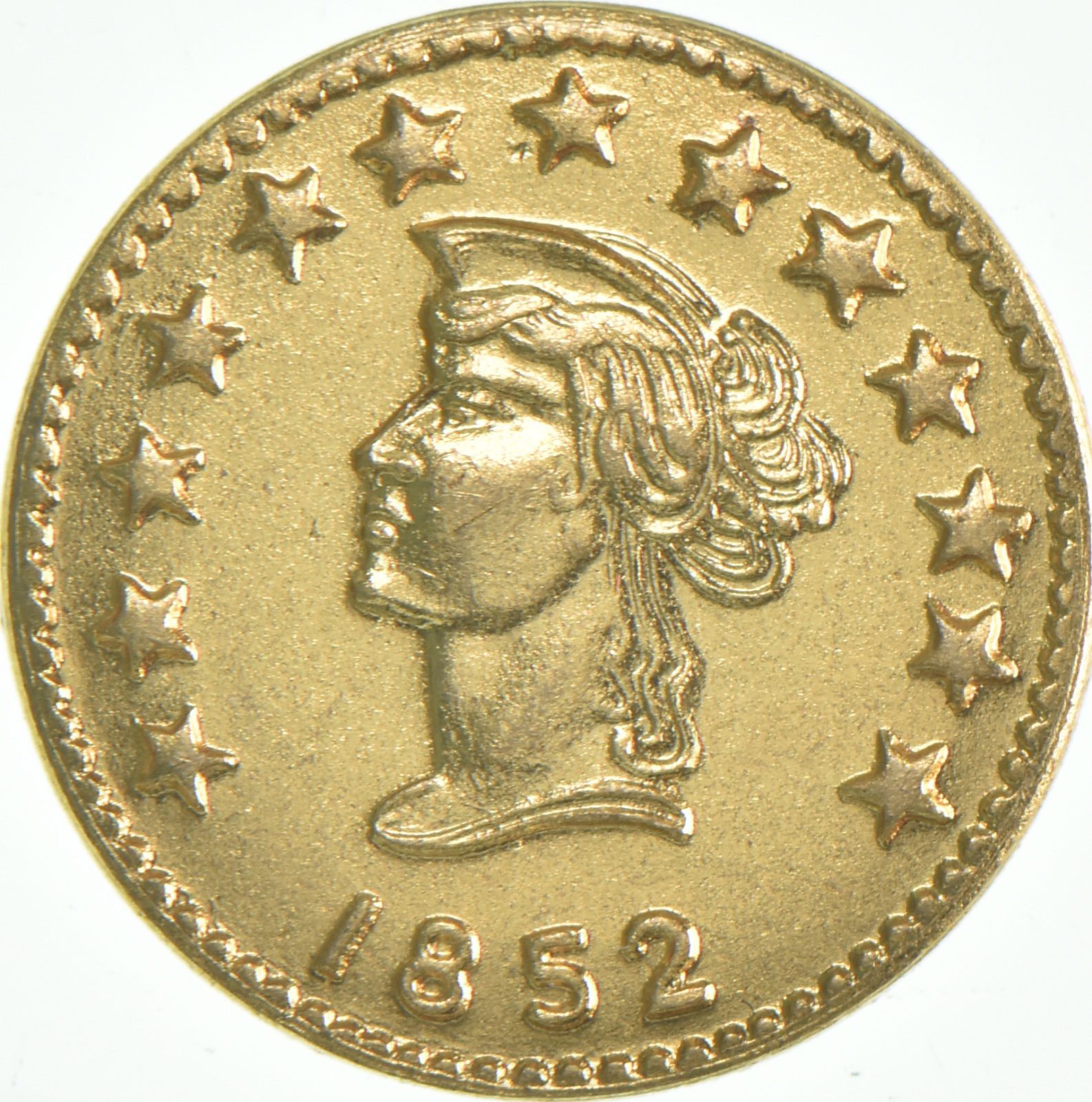 1852 Liberty Round California Gold Rush Souvenir Token | Property Room