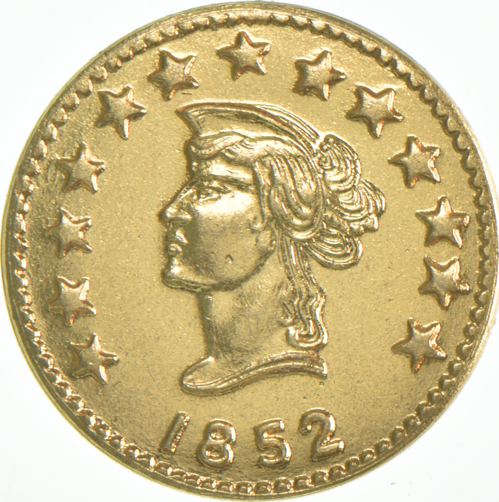 1852 Liberty Round California Gold Rush Souvenir Token | Property Room