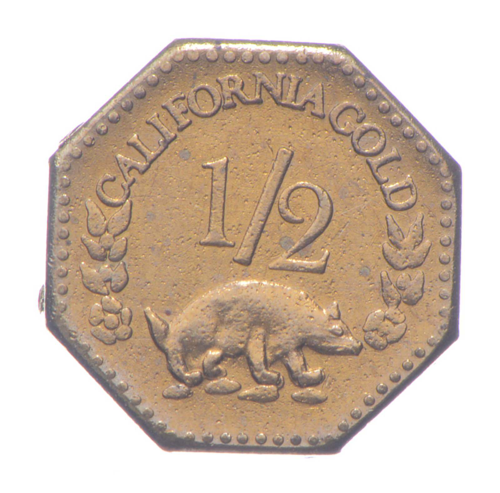 1852 Octagonal California Gold Rush Souvenir Token | Property Room