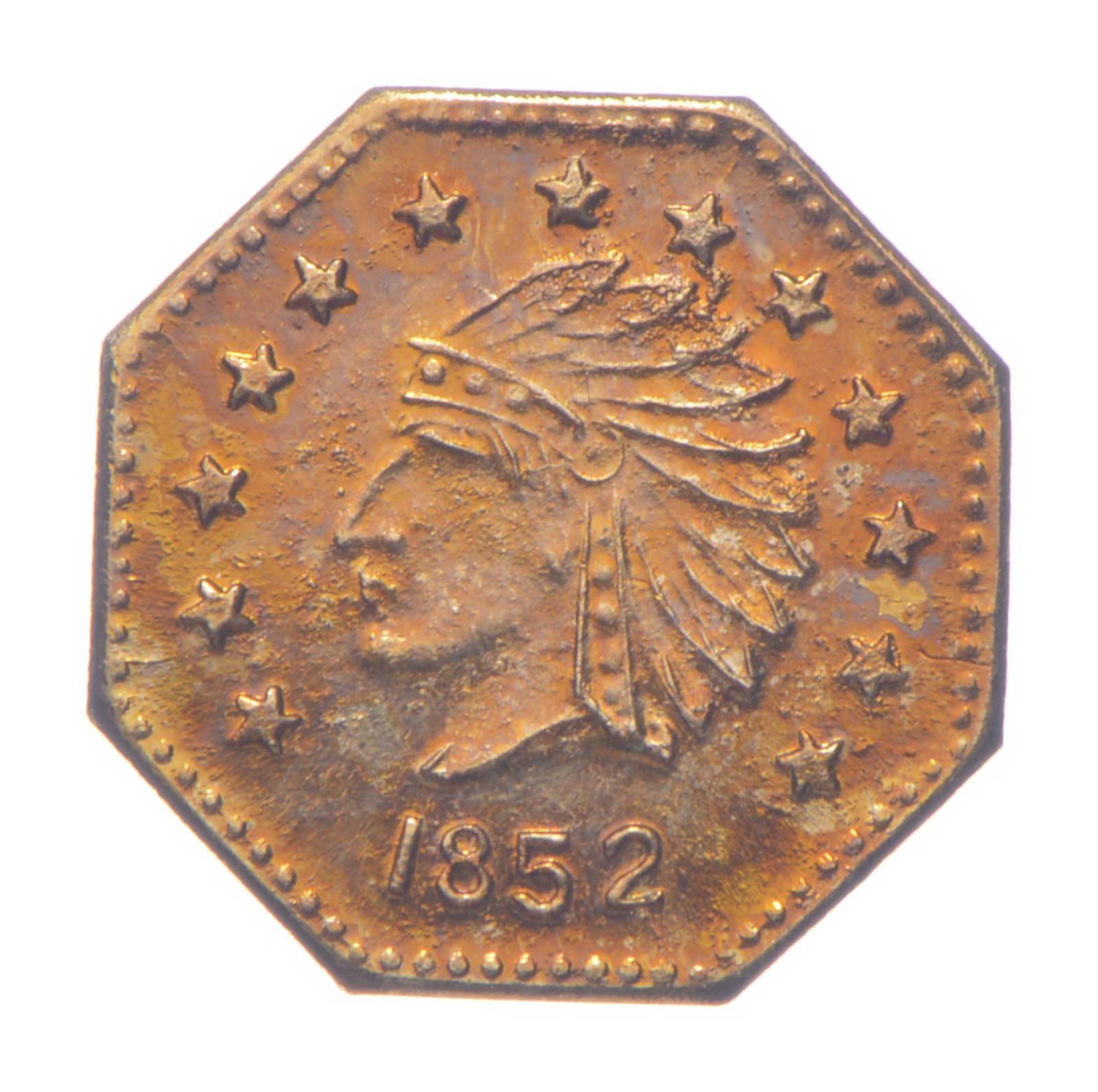 1852 Octagonal California Gold Rush Souvenir Token | Property Room