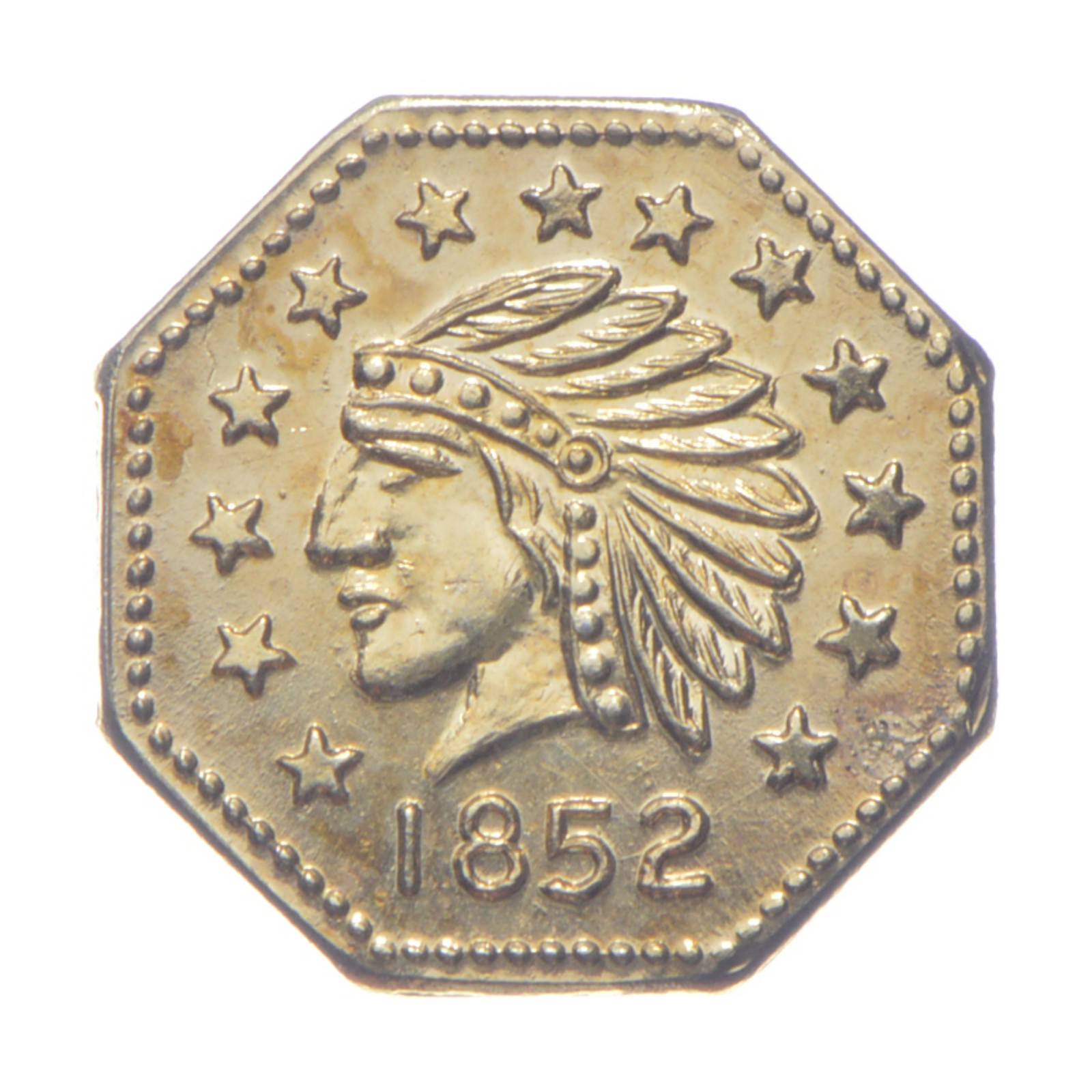 1852 Octagonal California Gold Rush Souvenir Token | Property Room