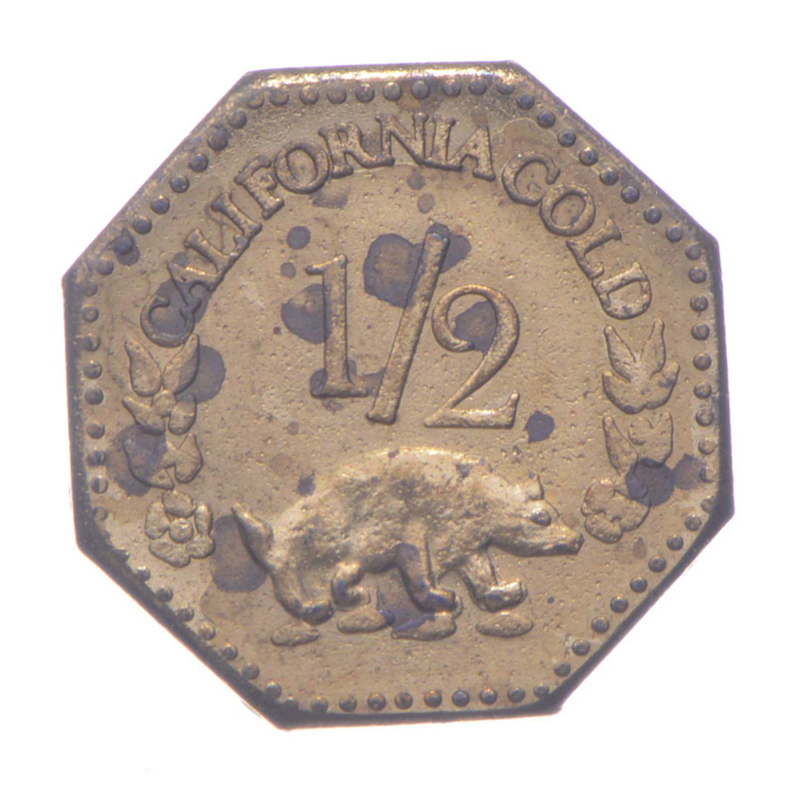 1852 Octagonal California Gold Rush Souvenir Token | Property Room